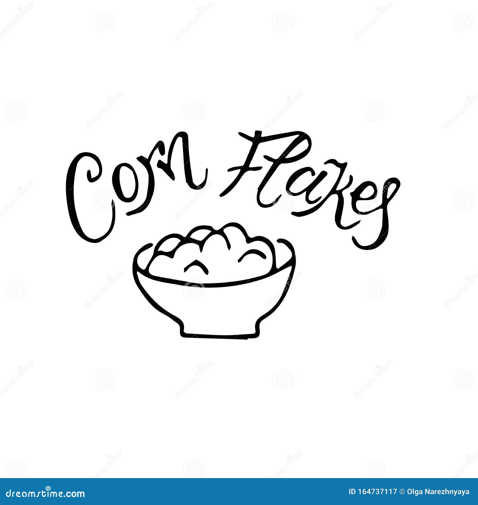 Corn flakes vector. stock vector. Illustration of sweet - 164737117