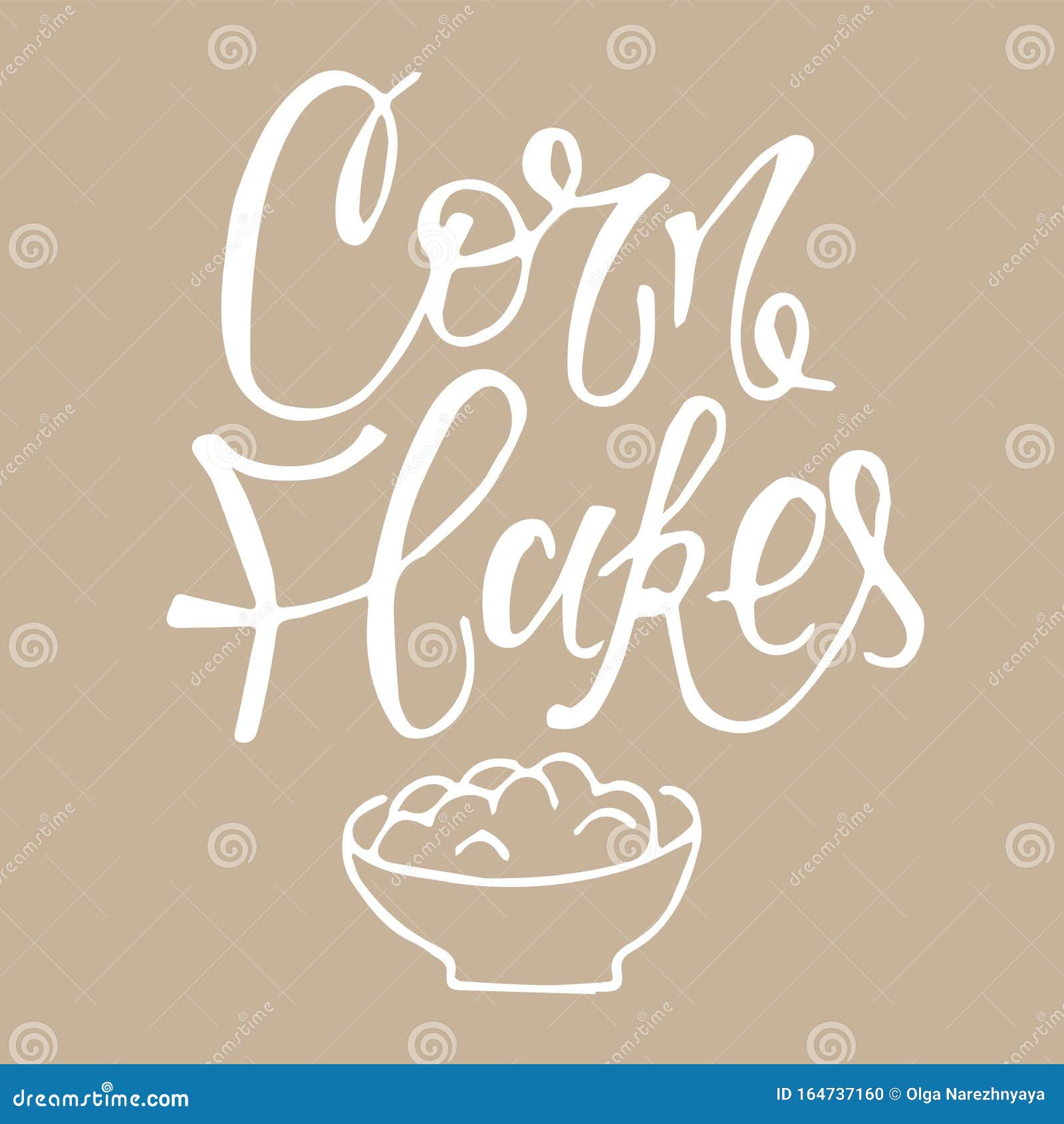 Corn flakes vector. stock vector. Illustration of hand - 164737160