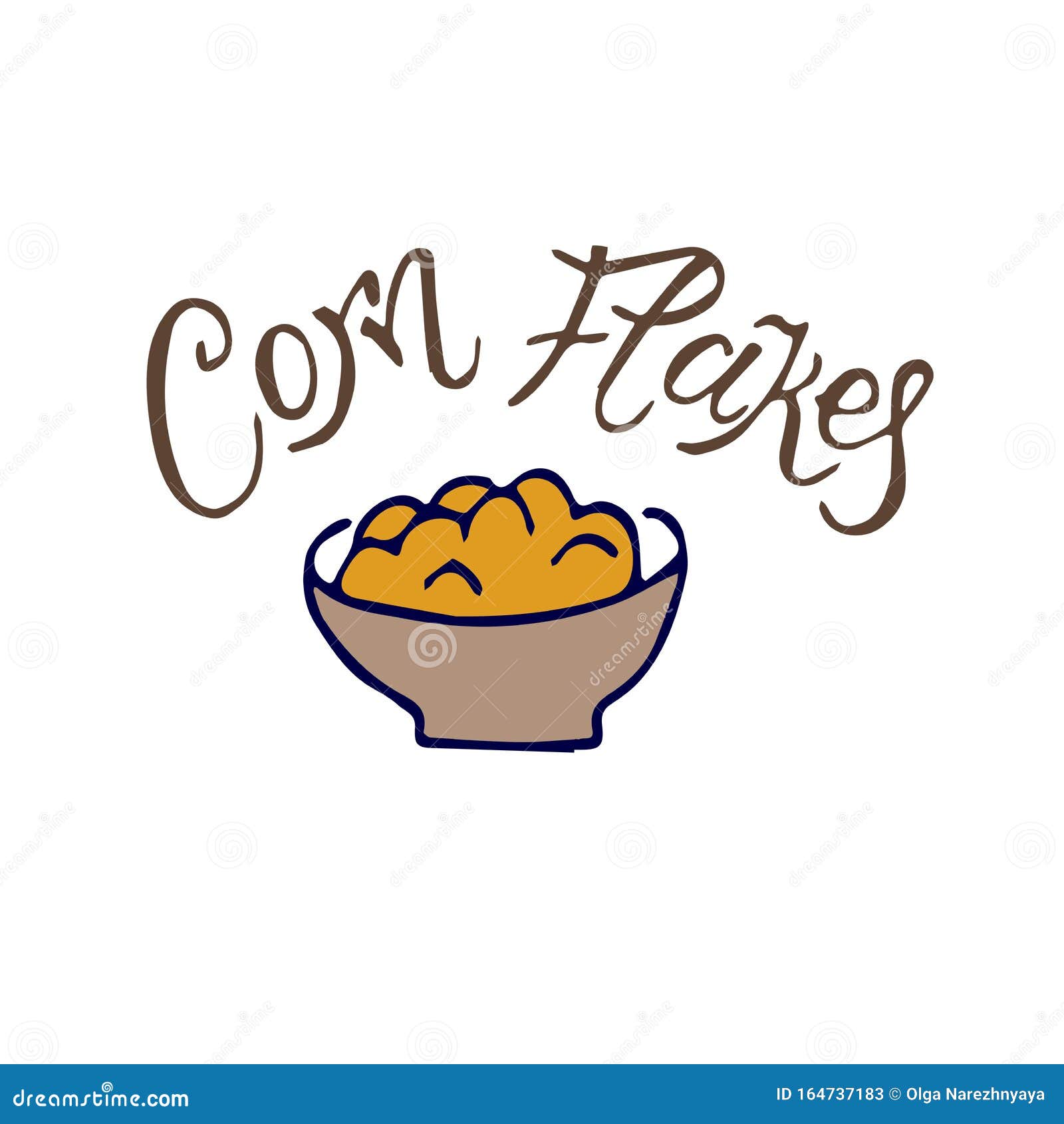 Corn flakes vector. stock vector. Illustration of diet - 164737183