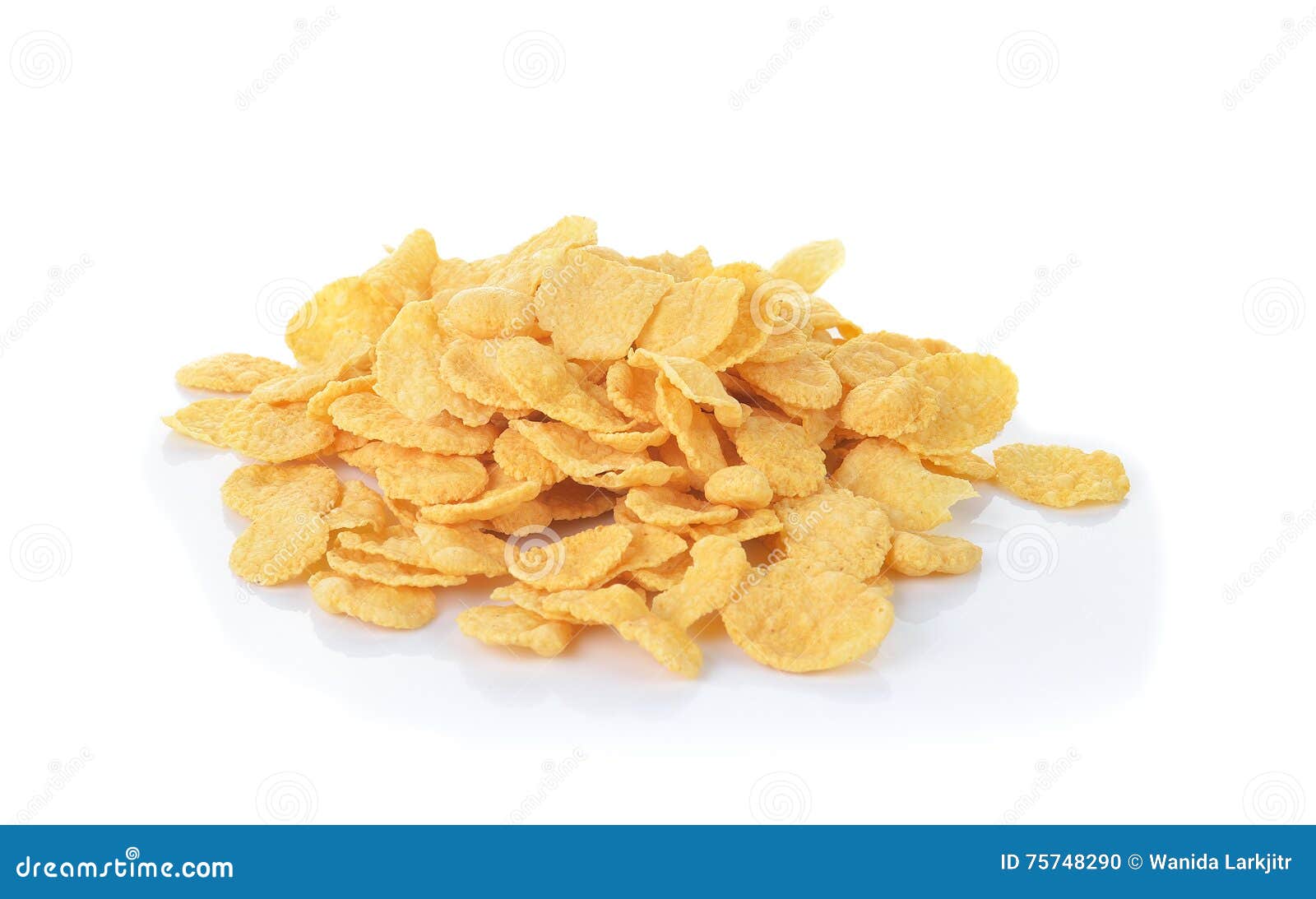 Corn Flakes on White Background Stock Photo - Image of healthy, golden ...