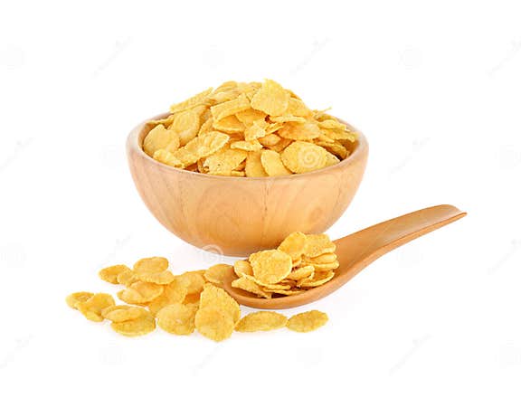 Corn Flakes on White Background Stock Image - Image of snack, meal ...