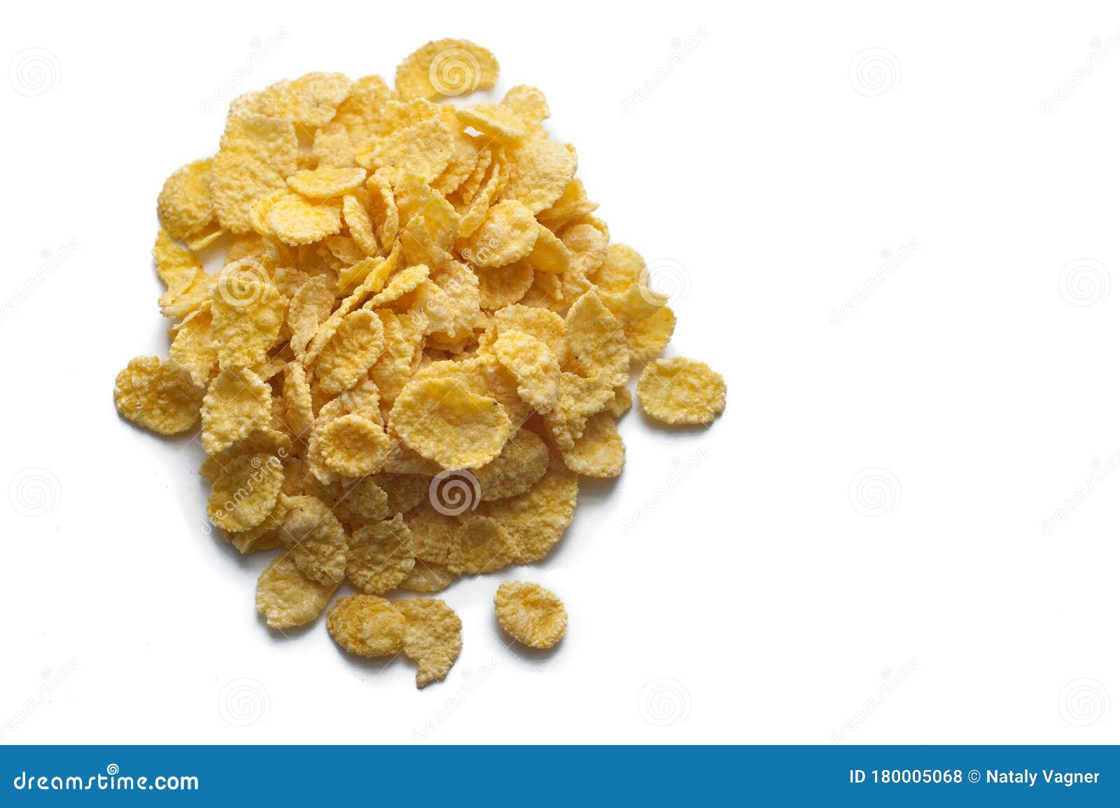 Corn Flakes on a White Background Stock Photo - Image of tasty, snack ...