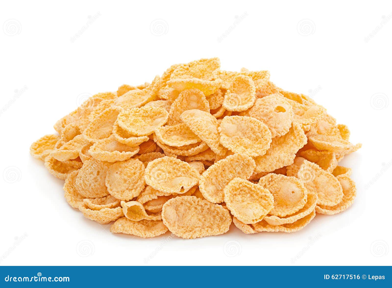 Corn flakes on white stock photo. Image of snack, flake - 62717516