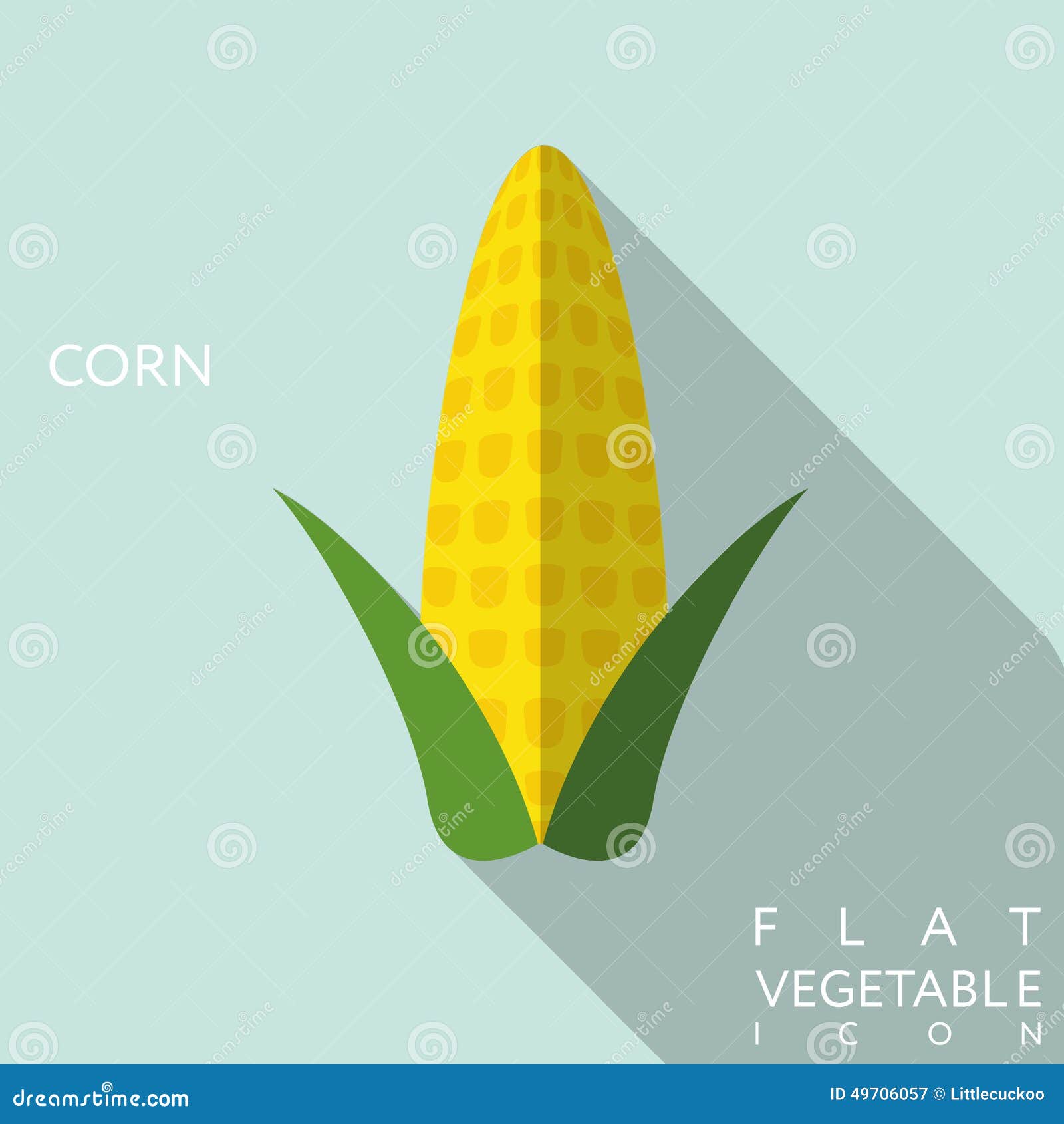 Corn Flat Icon Illustration with Long Shadow Stock Vector ...