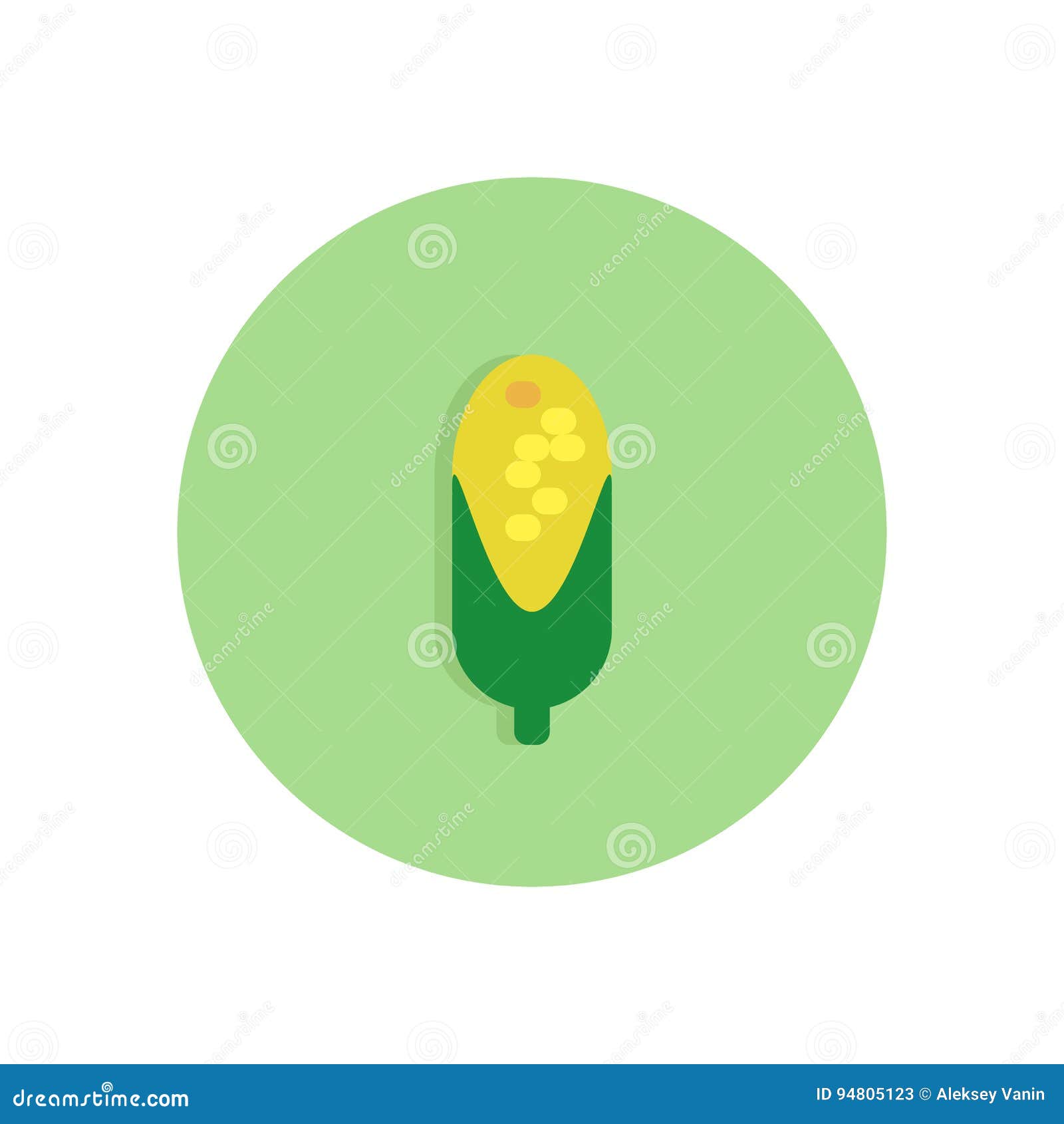 Corn Flat Icon. Round Colorful Button, Maize Circular Vector Sign, Logo ...