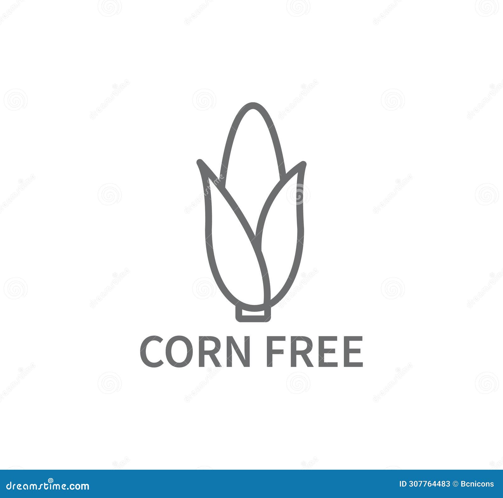 Corn Free Food Allergy Vector Line Icon Stock Vector - Illustration of ...