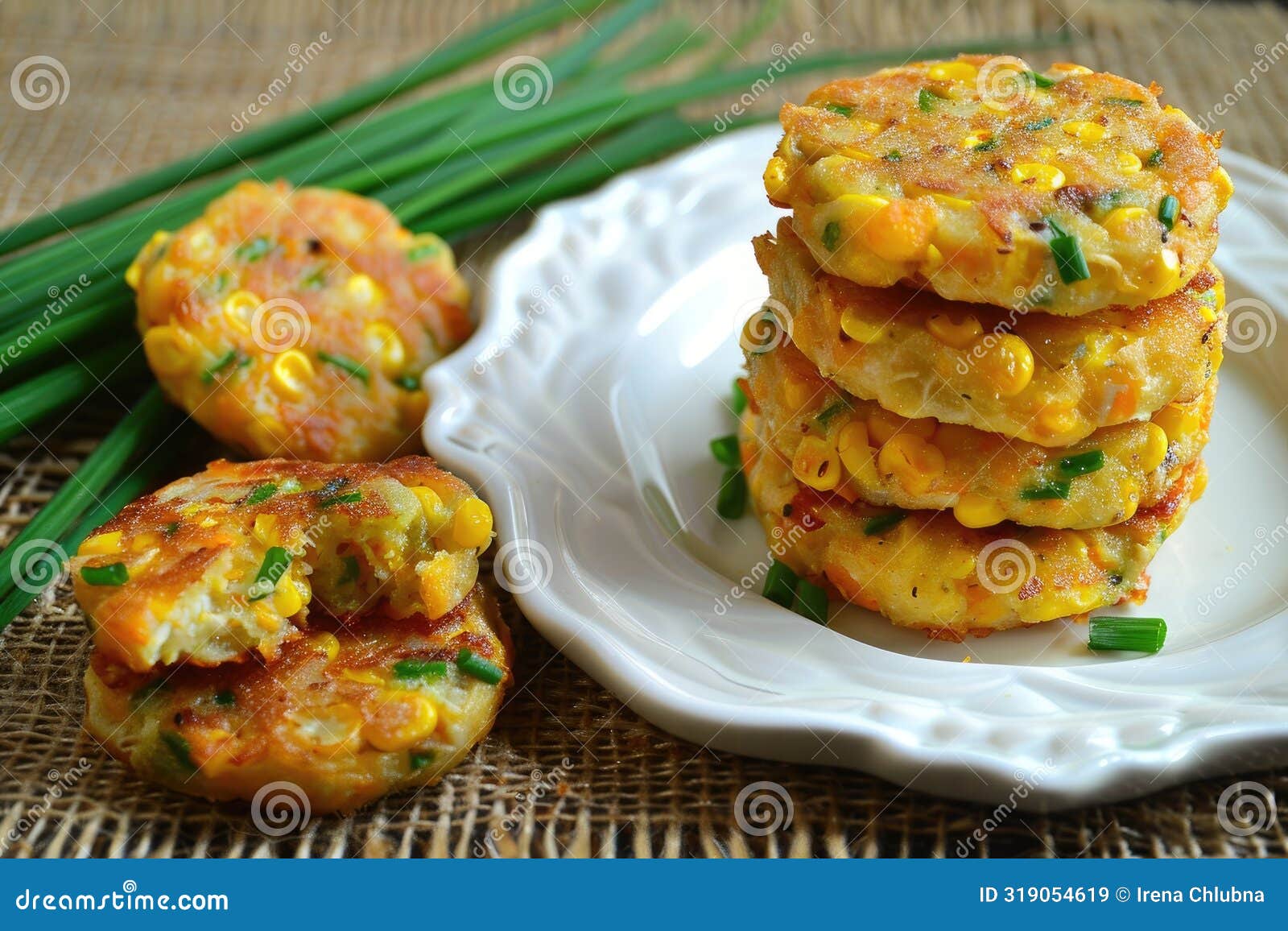 Corn Fritters Stacked On A Plate Royalty-Free Stock Photography ...