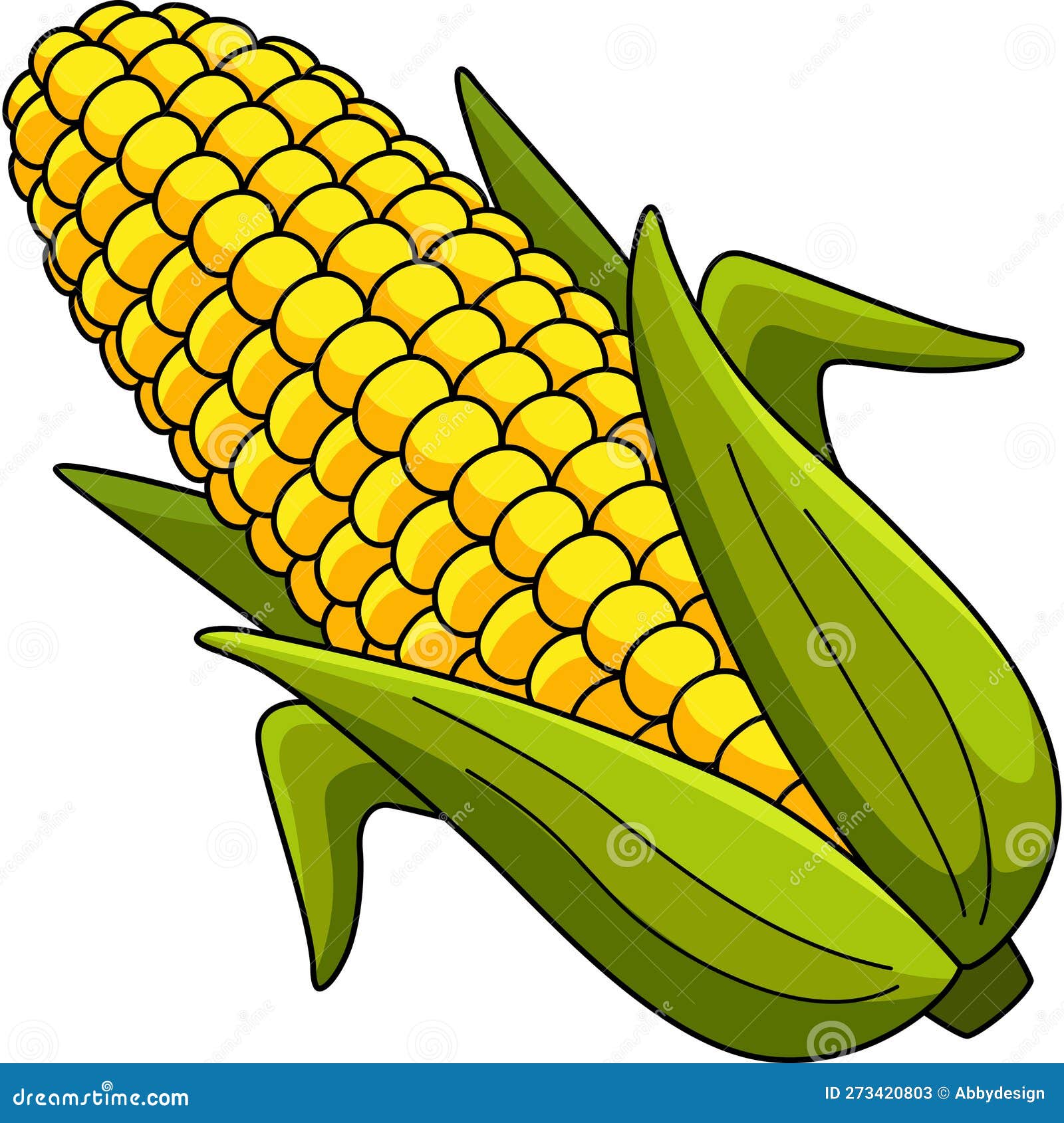 Corn Fruit Cartoon Colored Clipart Illustration Stock Vector ...