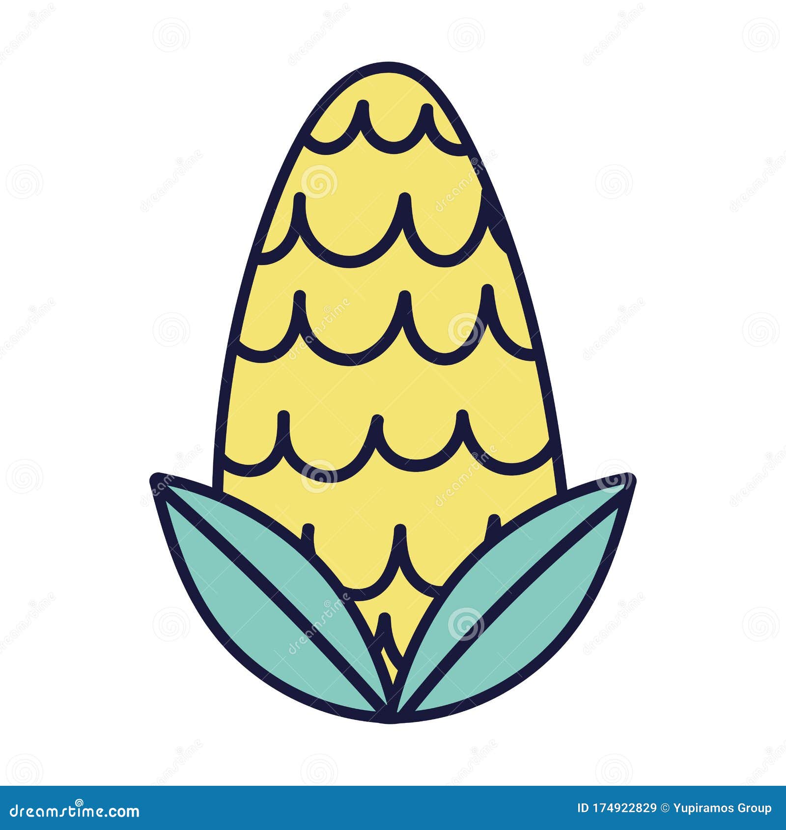 Corn Grain Fresh Food Cartoon Icon Style Design Stock Vector ...