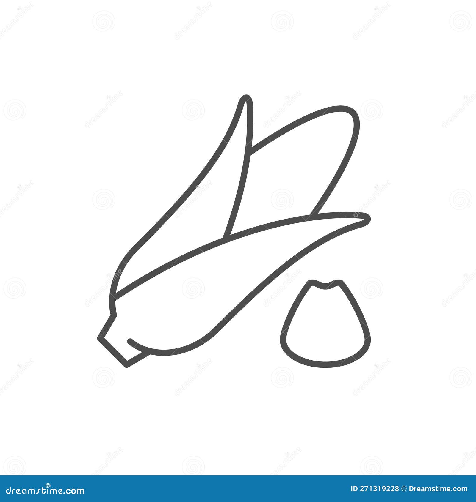 Corn Grain Line Outline Icon Stock Vector - Illustration of vegan, farm ...