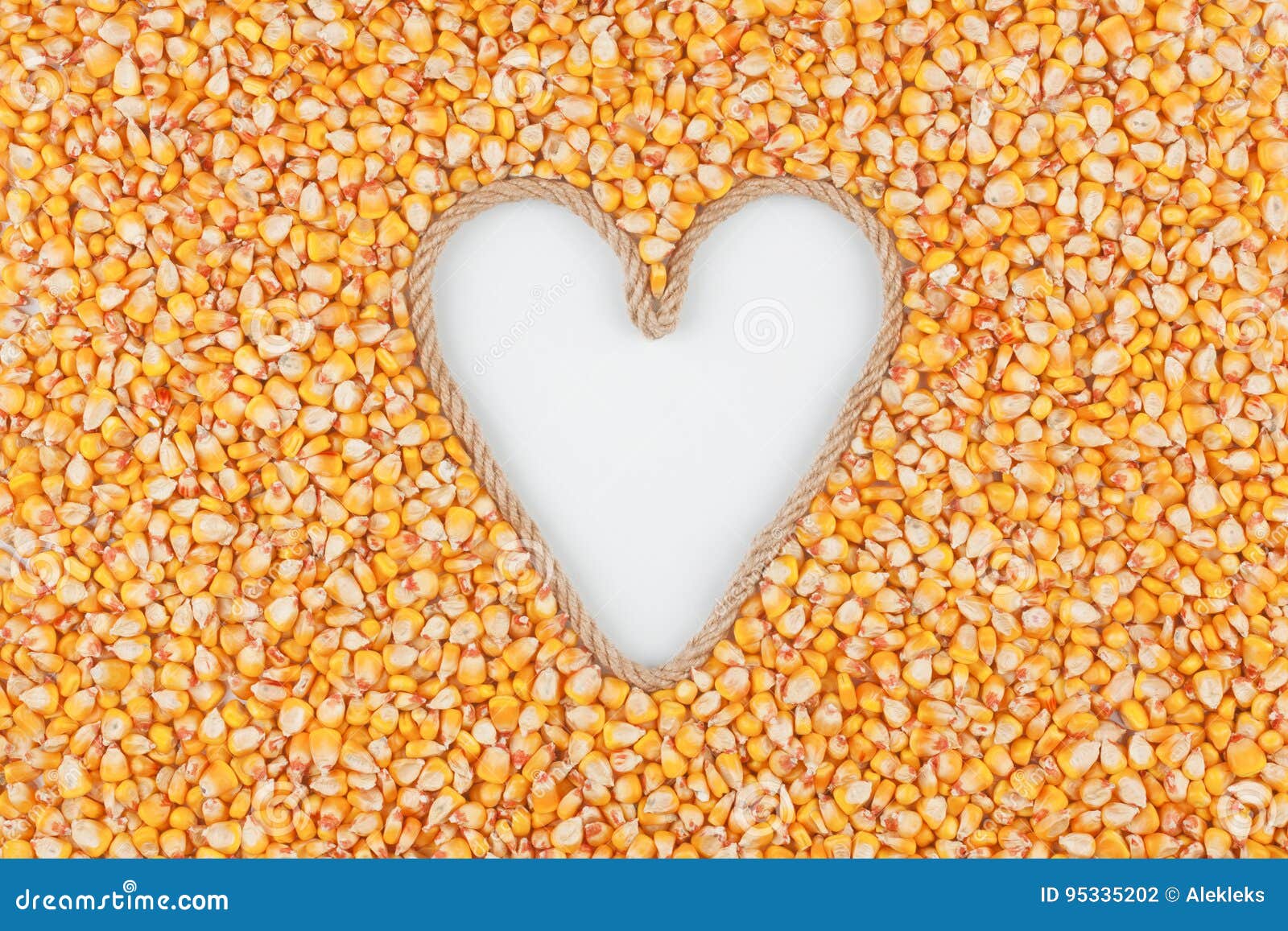 Corn Grains and a Rope in the Shape of a Heart with a Place for ...