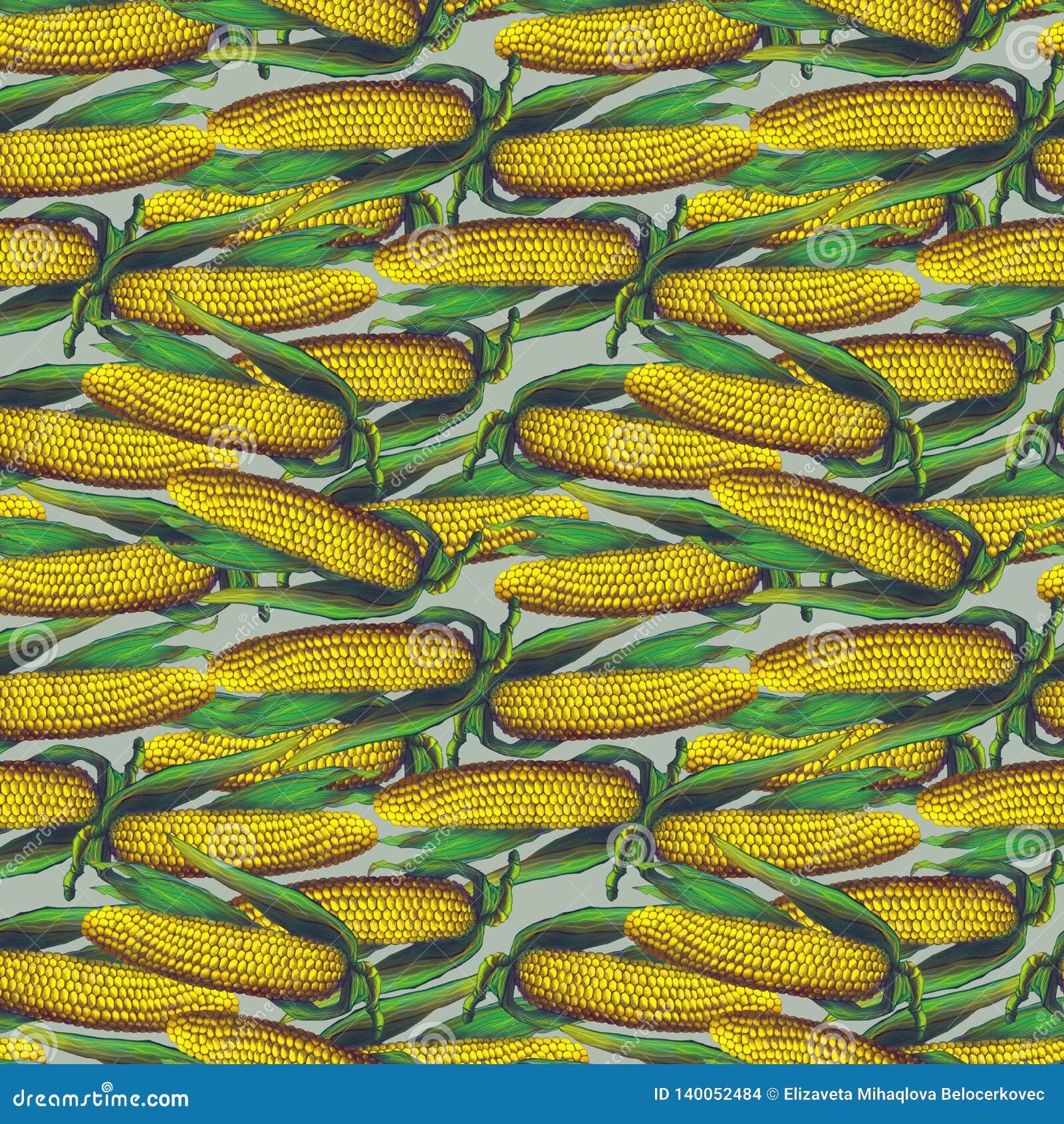 Corn Graphic Color Seamless Pattern Sketch Illustration Stock ...