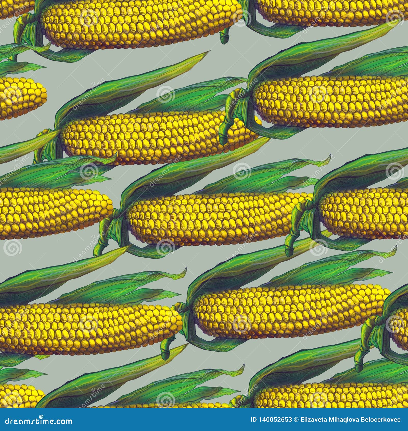 Corn Graphic Color Seamless Pattern Sketch Illustration Stock ...