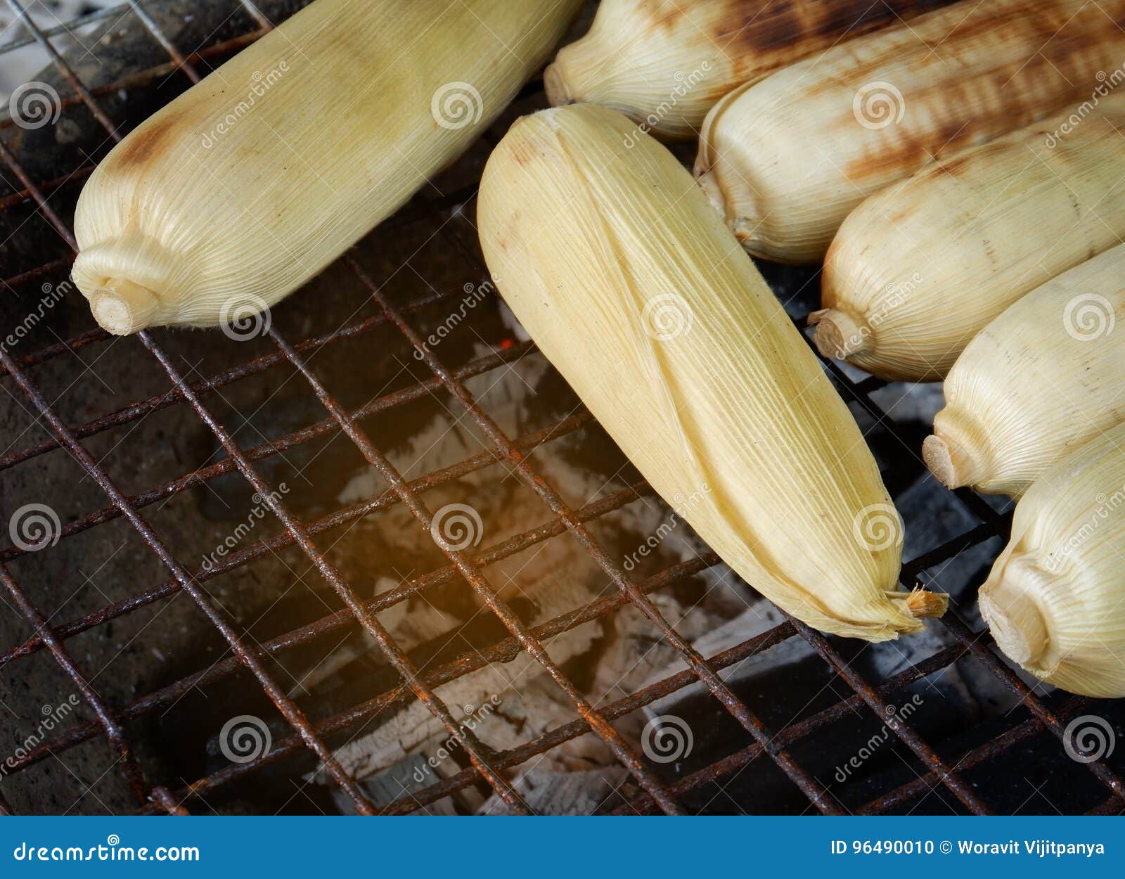 Corn grill corn burn stock photo. Image of grilling, health - 96490010