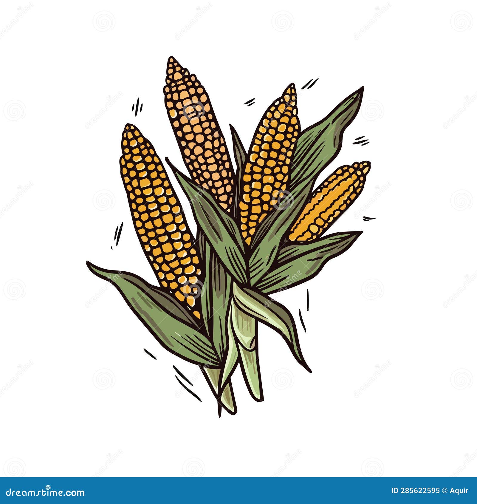 Corn Hand-drawn Illustration. Corn. Vector Doodle Style Cartoon ...