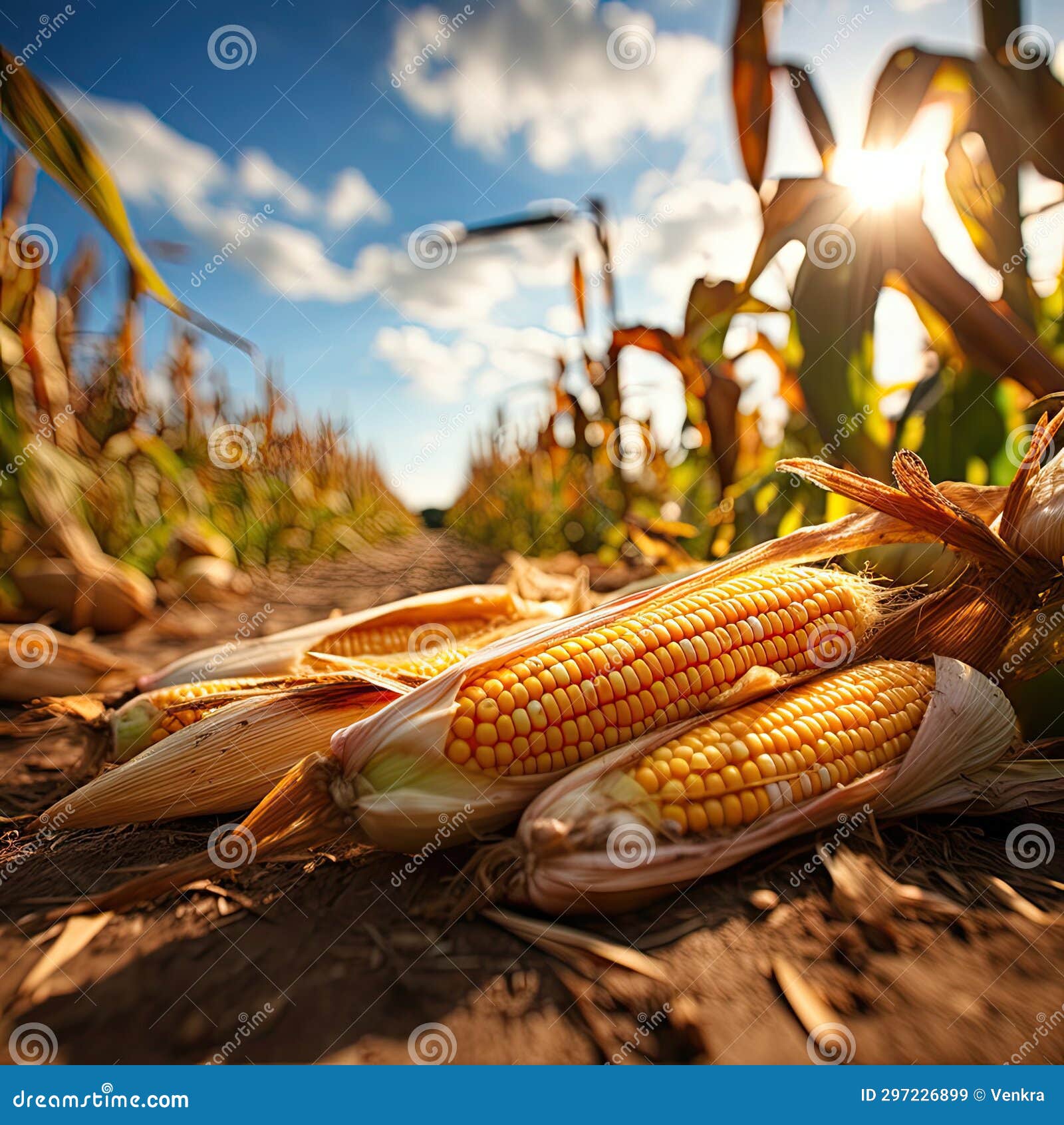 Corn Harvested from a Corn Field Stock Image - Image of harvested ...