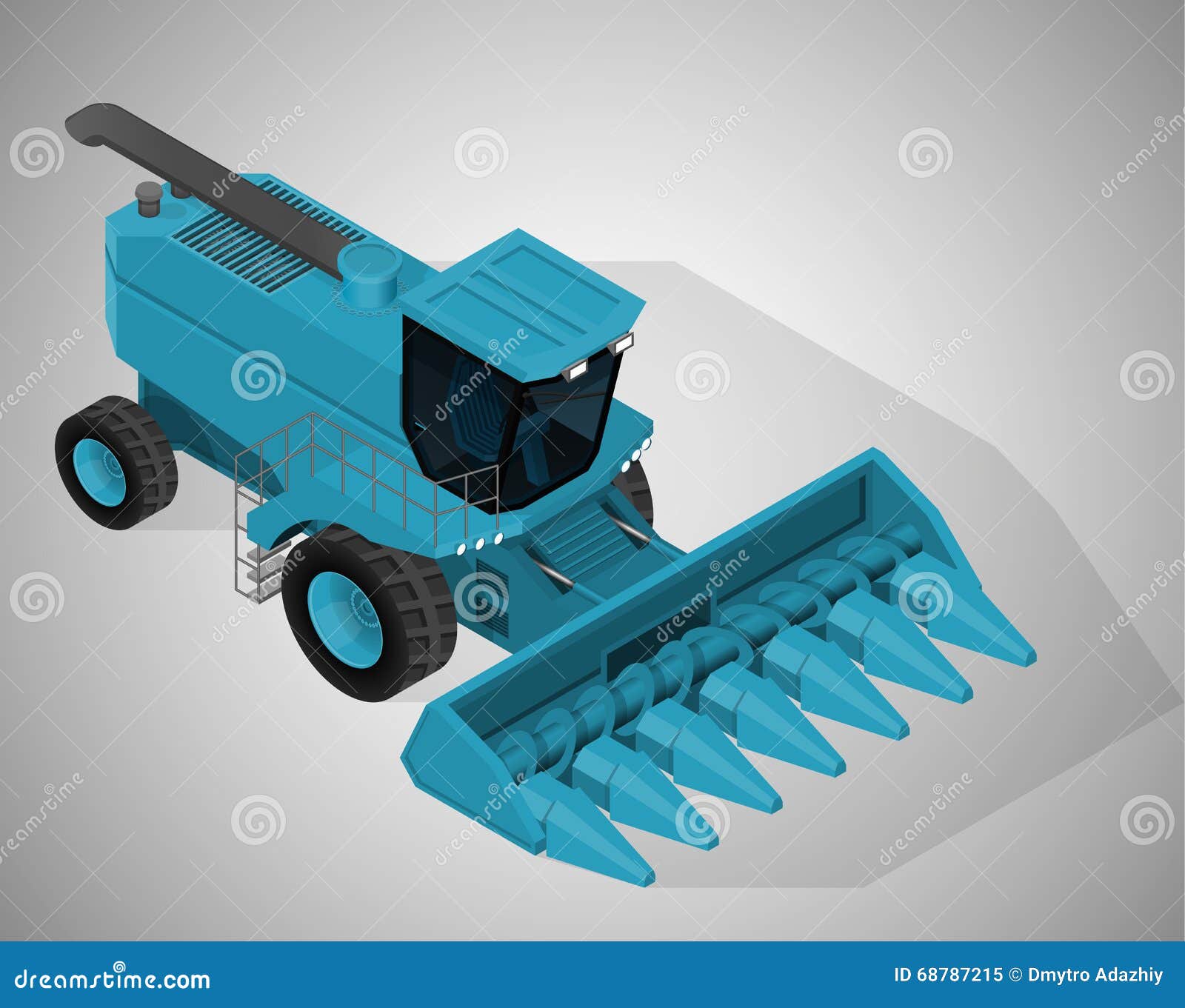 Corn harvester combine. stock vector. Illustration of industry - 68787215