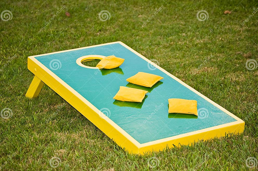Corn-hole game stock photo. Image of green, yard, groups - 21573168