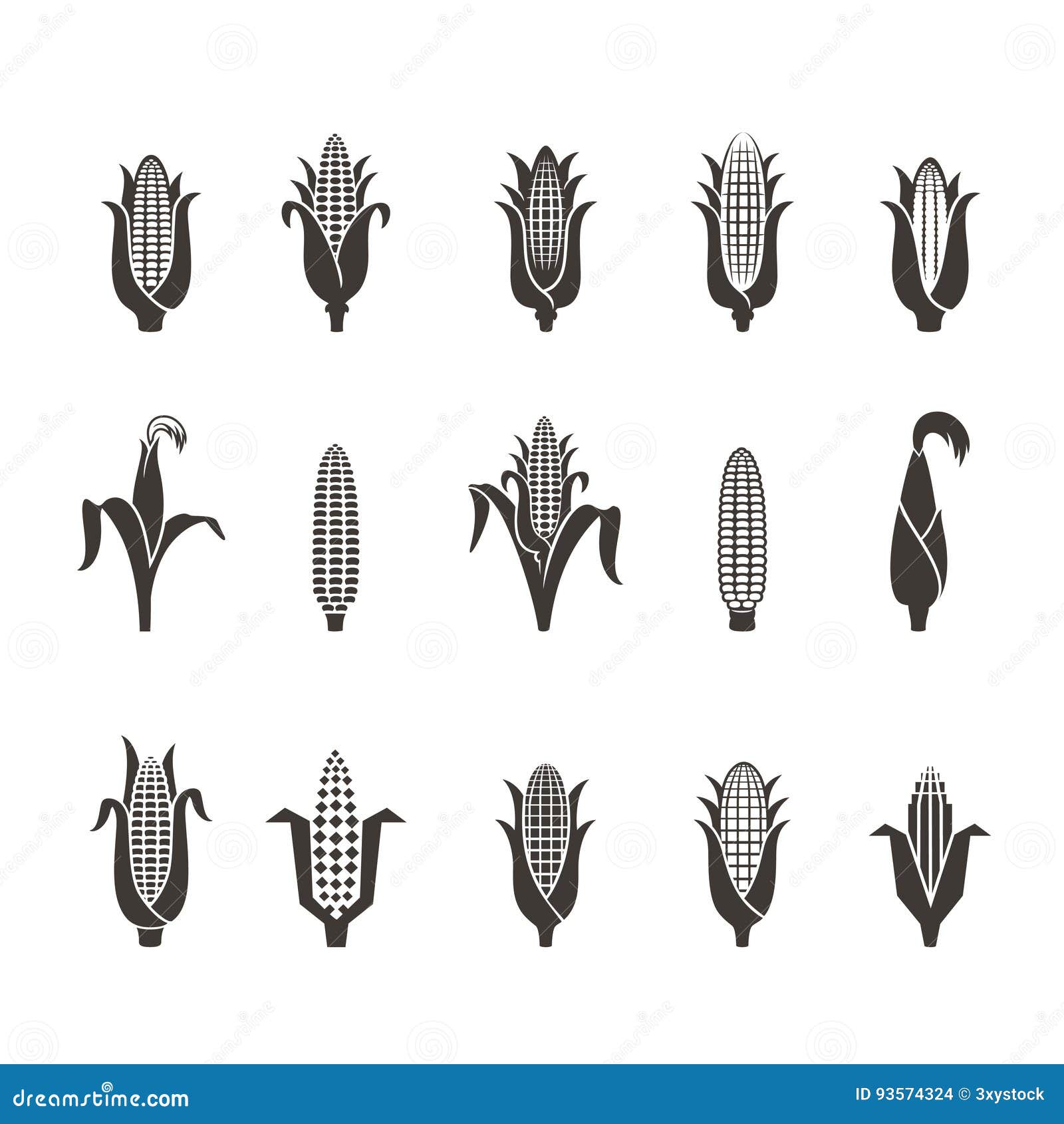 Corn Icon In Black Style Isolated On White Background. Corn Symb ...