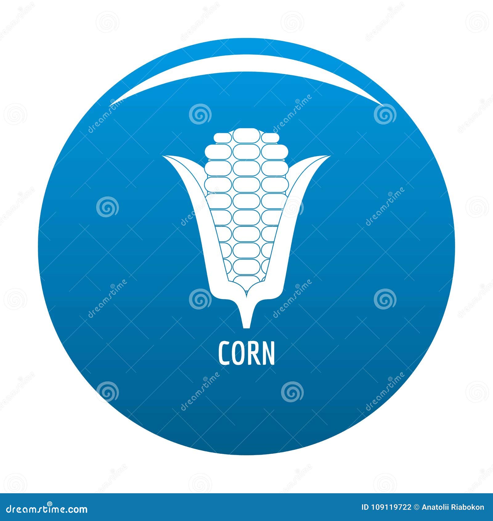 Corn icon blue vector stock vector. Illustration of leaf - 109119722