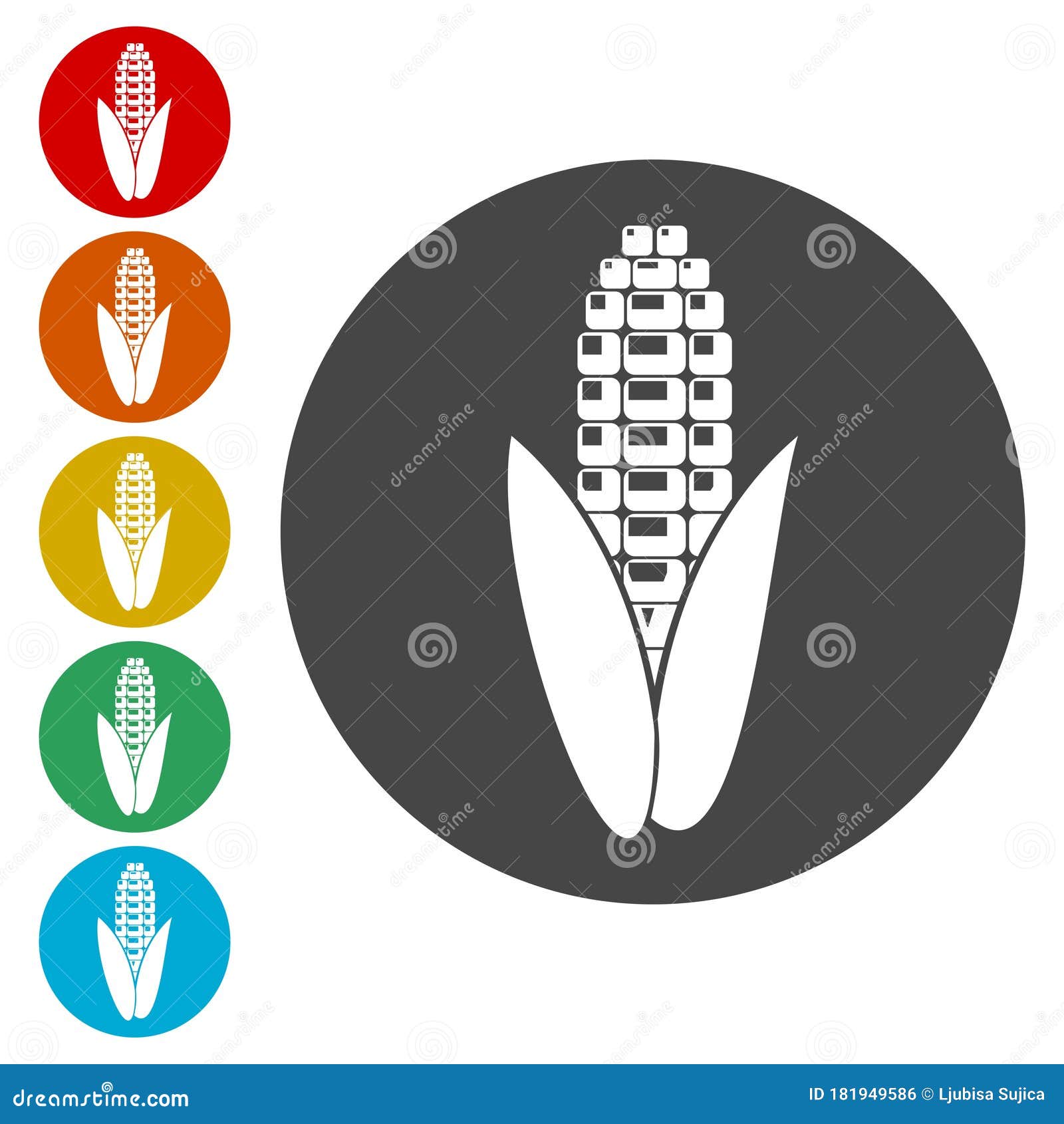 Corn Icon, Corn Icons and Symbols Stock Vector - Illustration of green ...