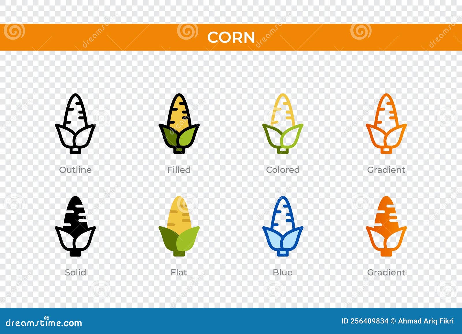Corn Icon in Different Style. Corn Vector Icons Designed in Outline ...