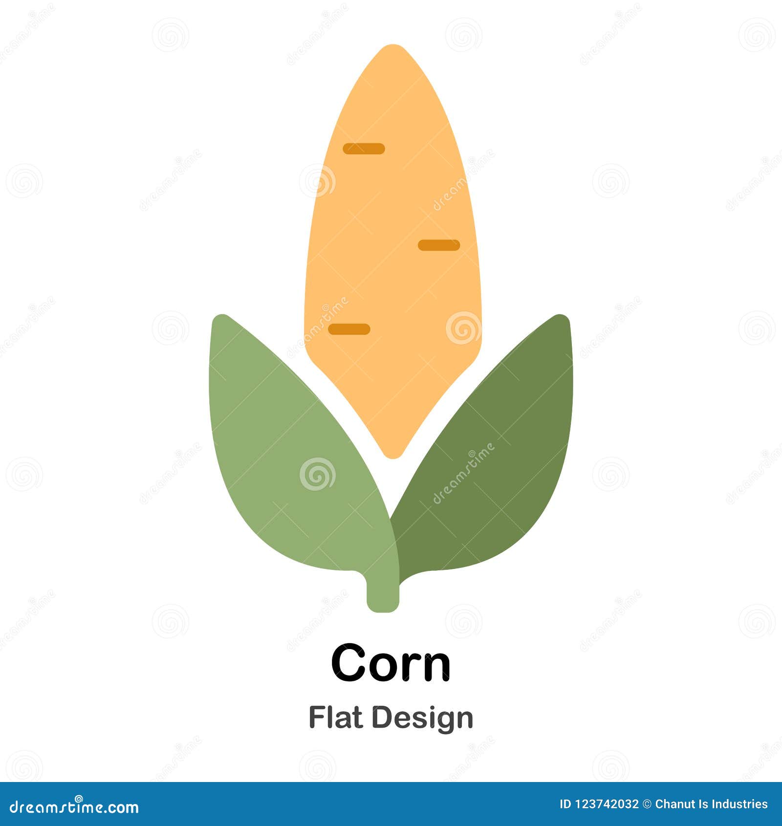 Corn Flat Icon stock vector. Illustration of organic - 123742032