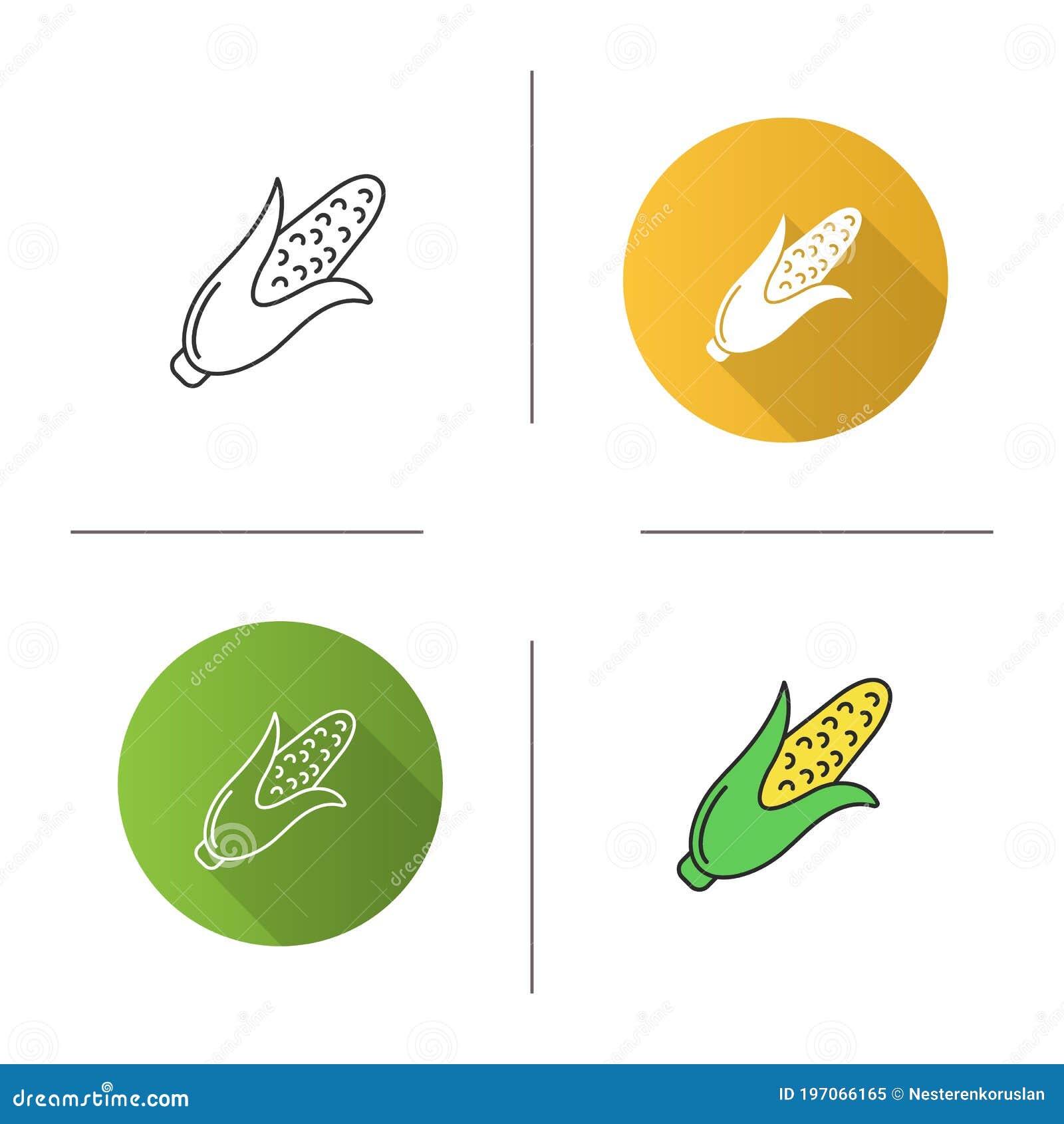 Corn icon stock vector. Illustration of organic, contour - 197066165