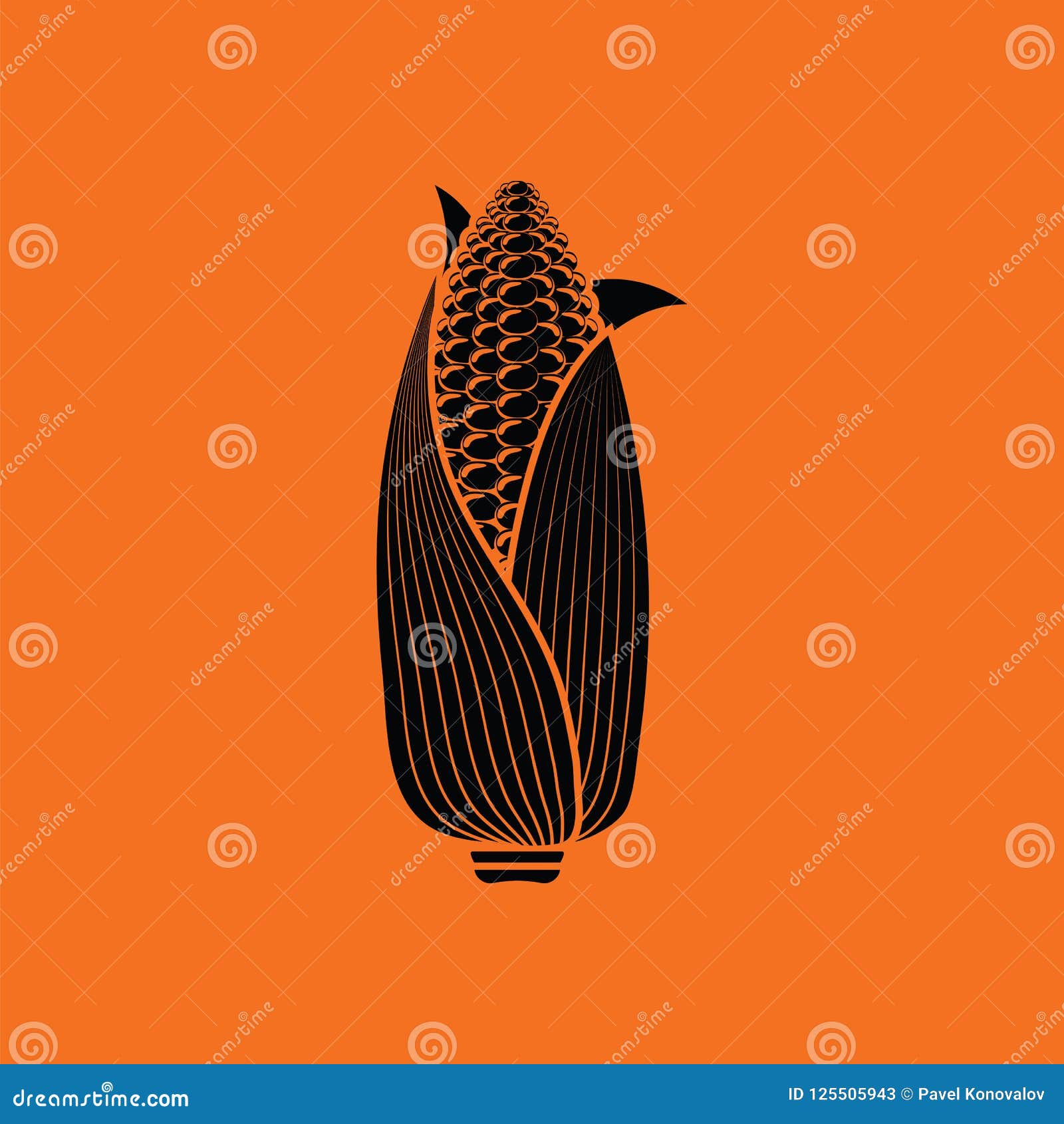 Corn Icon In Black Style Isolated On White Background. Corn Symb ...
