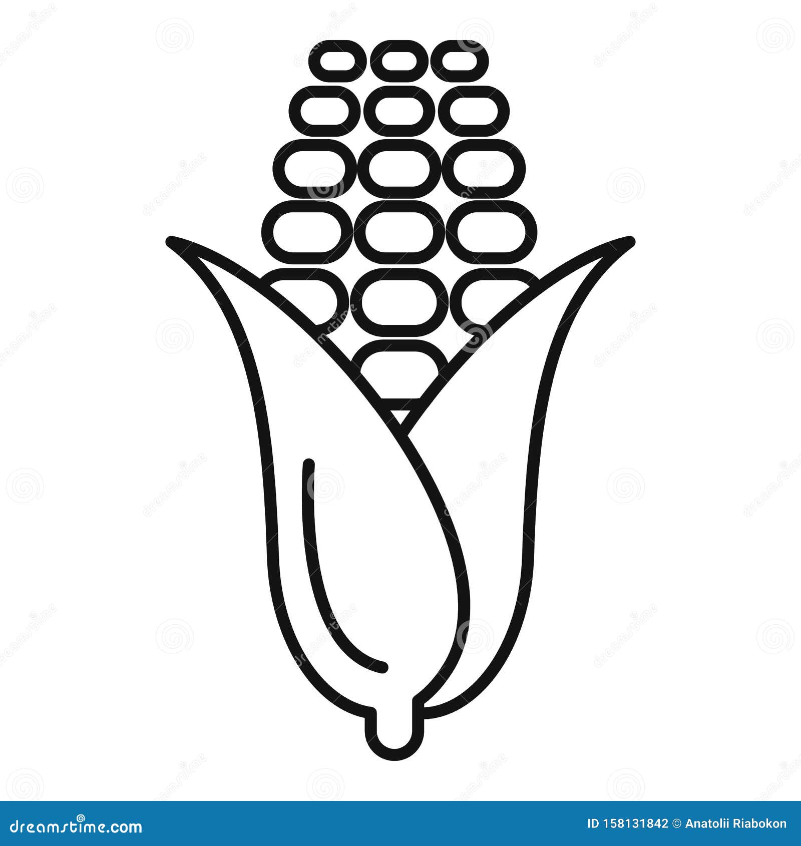 Corn icon, outline style stock vector. Illustration of healthy - 158131842
