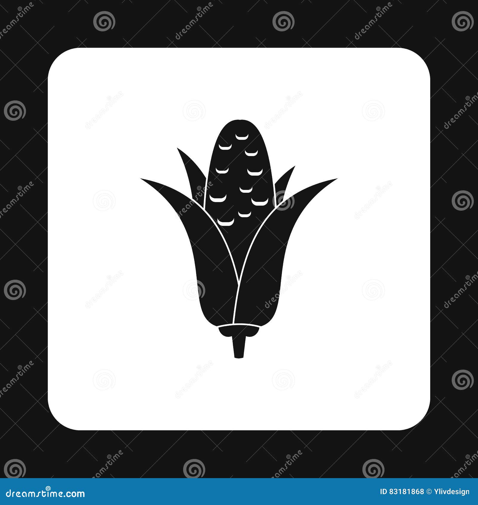 Corn icon, simple style stock vector. Illustration of natural - 83181868