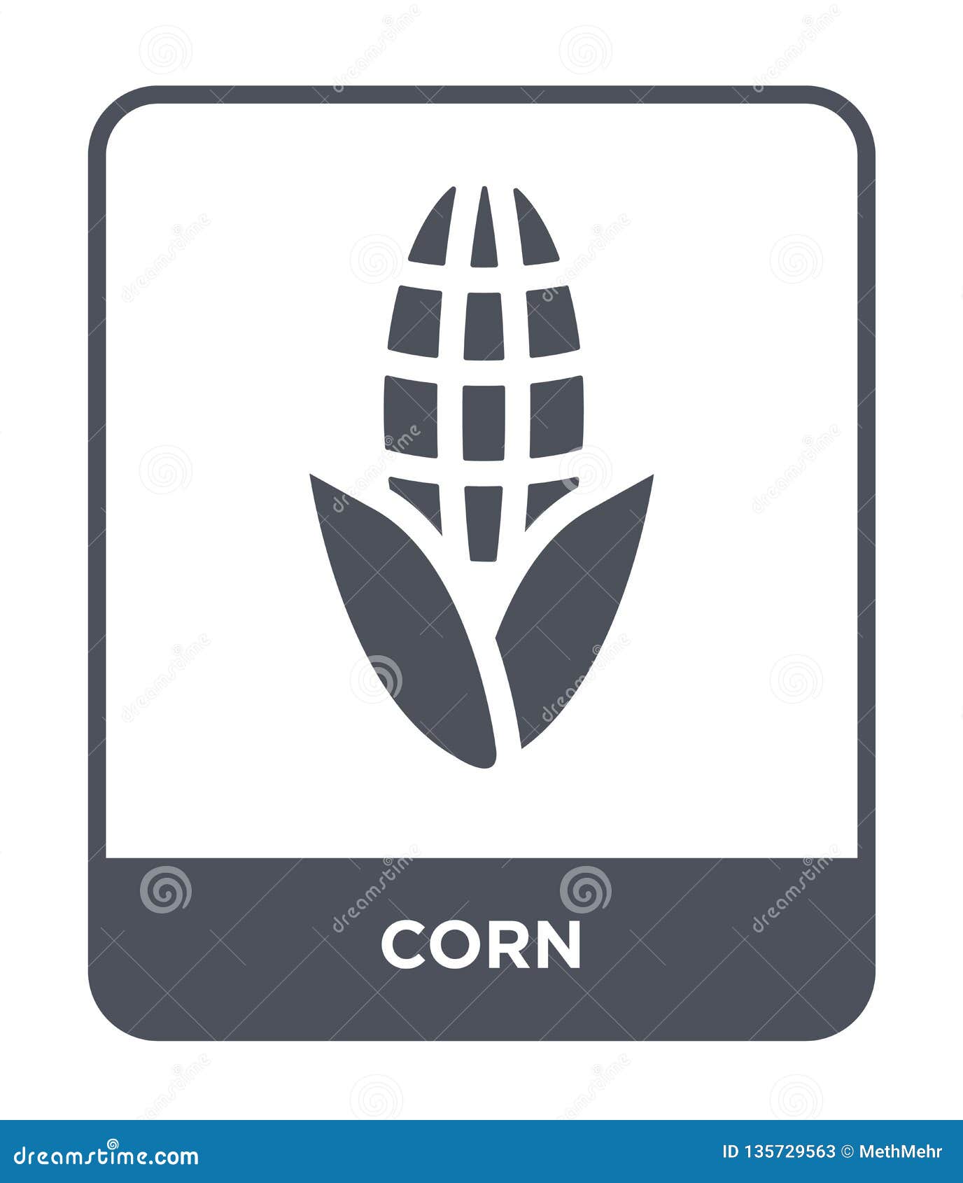 Corn Icon in Trendy Design Style. Corn Icon Isolated on White ...
