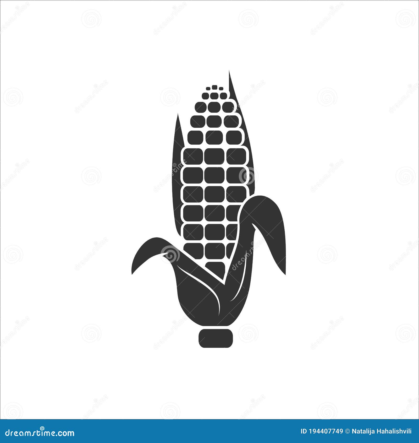 Corn Icon. Vector Illustration on White Stock Vector - Illustration of ...