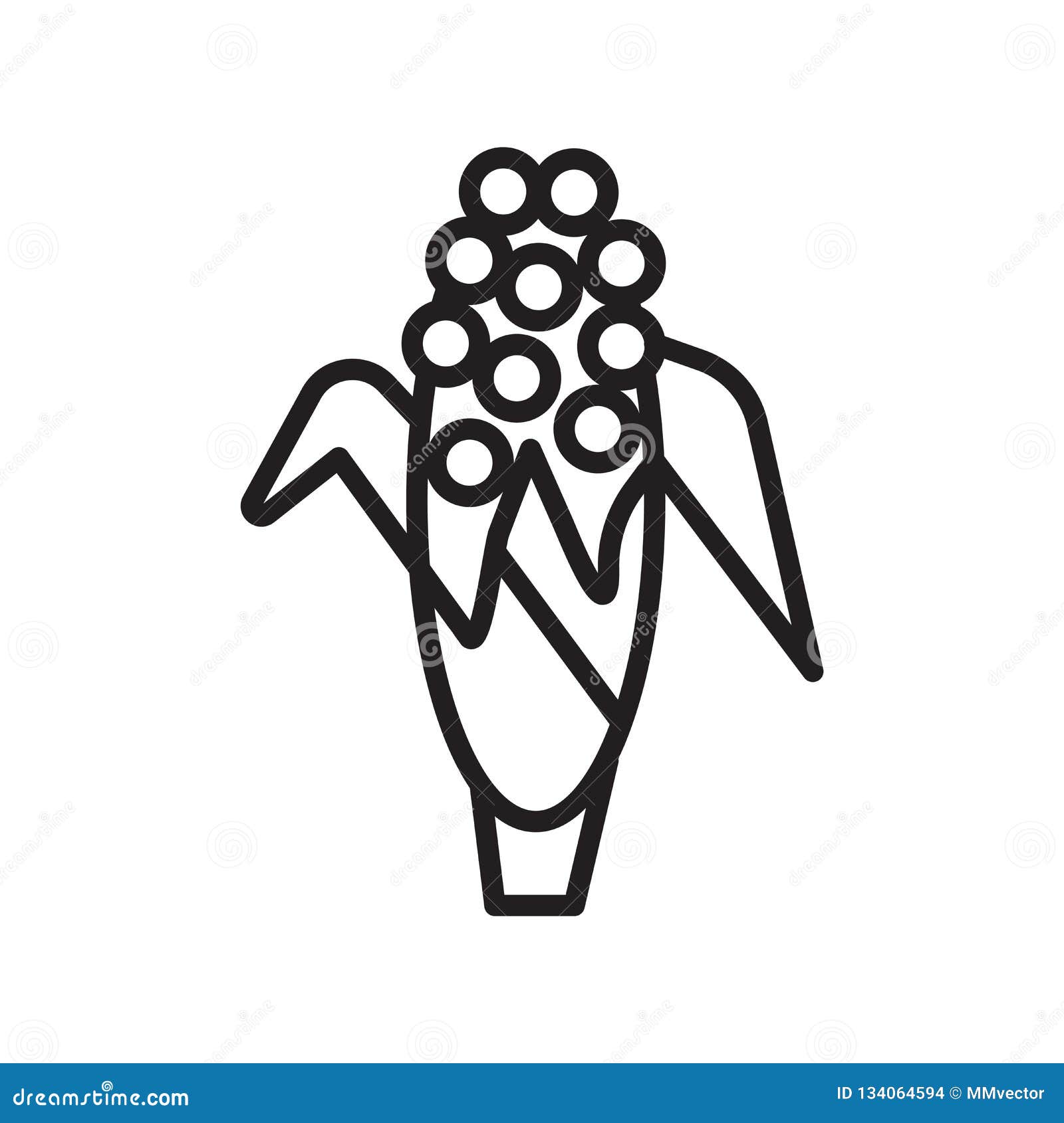 Corn Icon Vector Isolated on White Background, Corn Sign , Linear ...