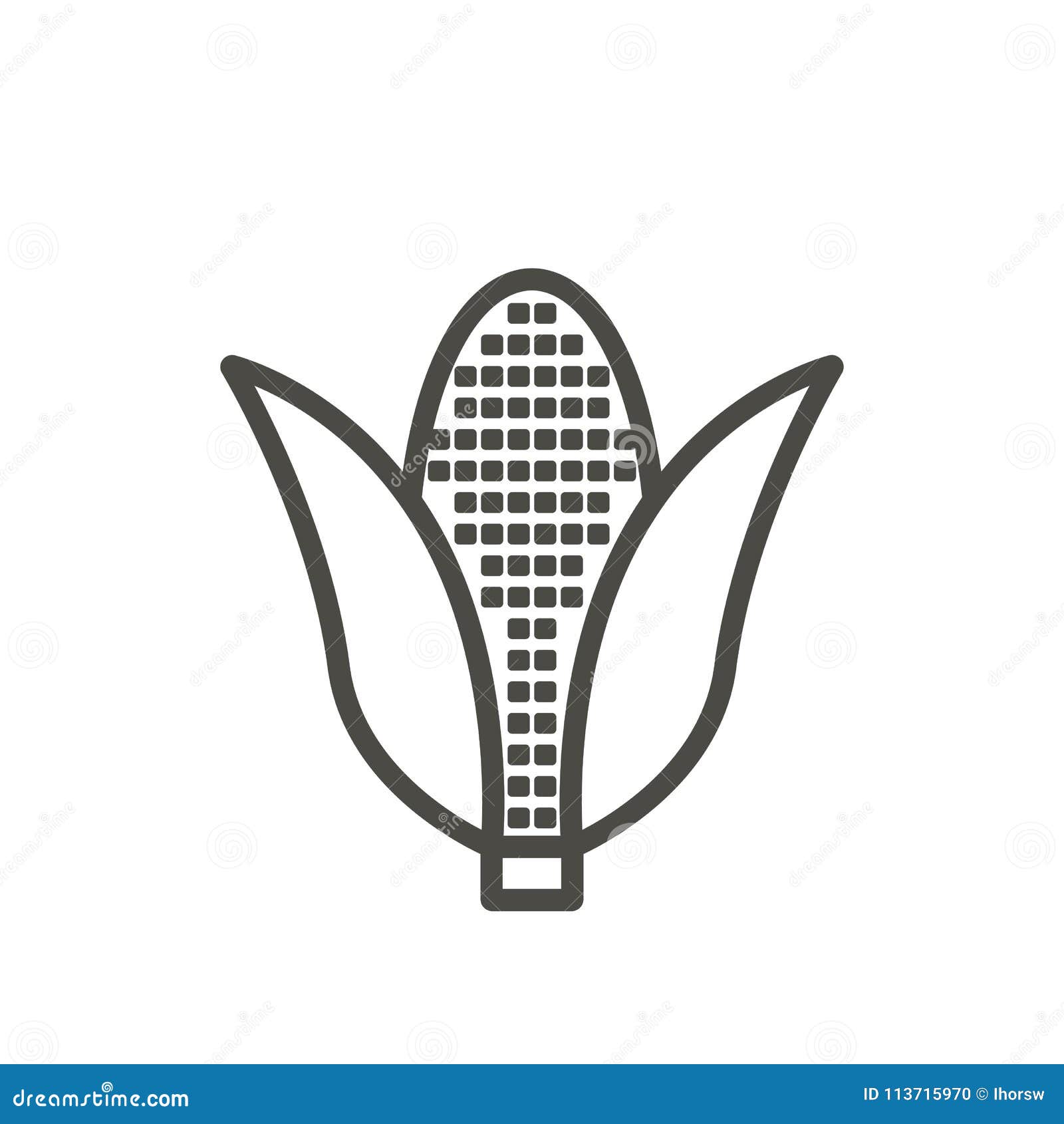 Corn Icon Vector. Outline Agriculture, Line Corn Symbol Stock Vector ...