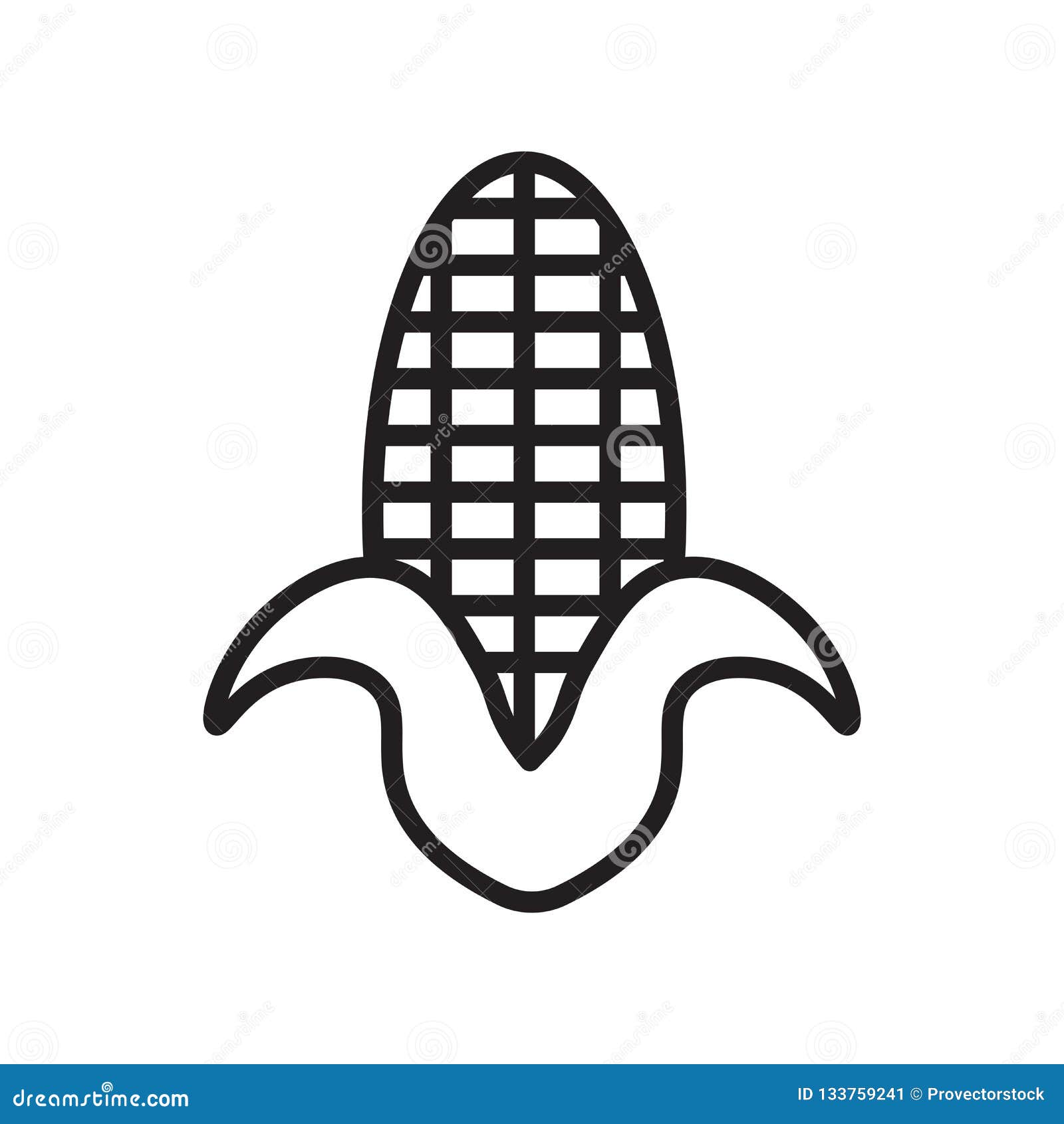 Corn Icon Vector Sign and Symbol Isolated on White Background, Corn ...
