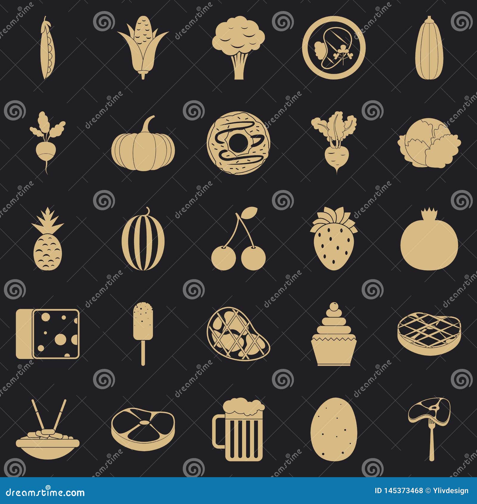 Corn Icons Set, Simple Style Stock Vector - Illustration of button ...