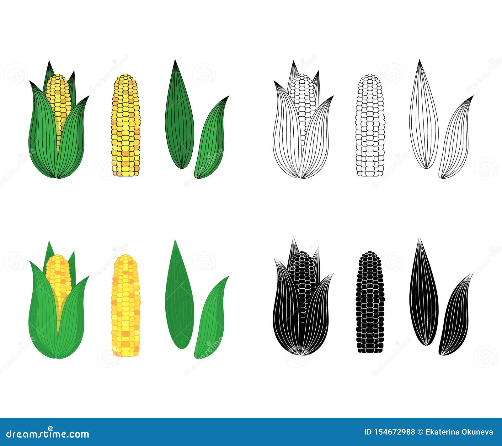 Corn Icons. Vector Illustration for Design and Web Stock Vector ...