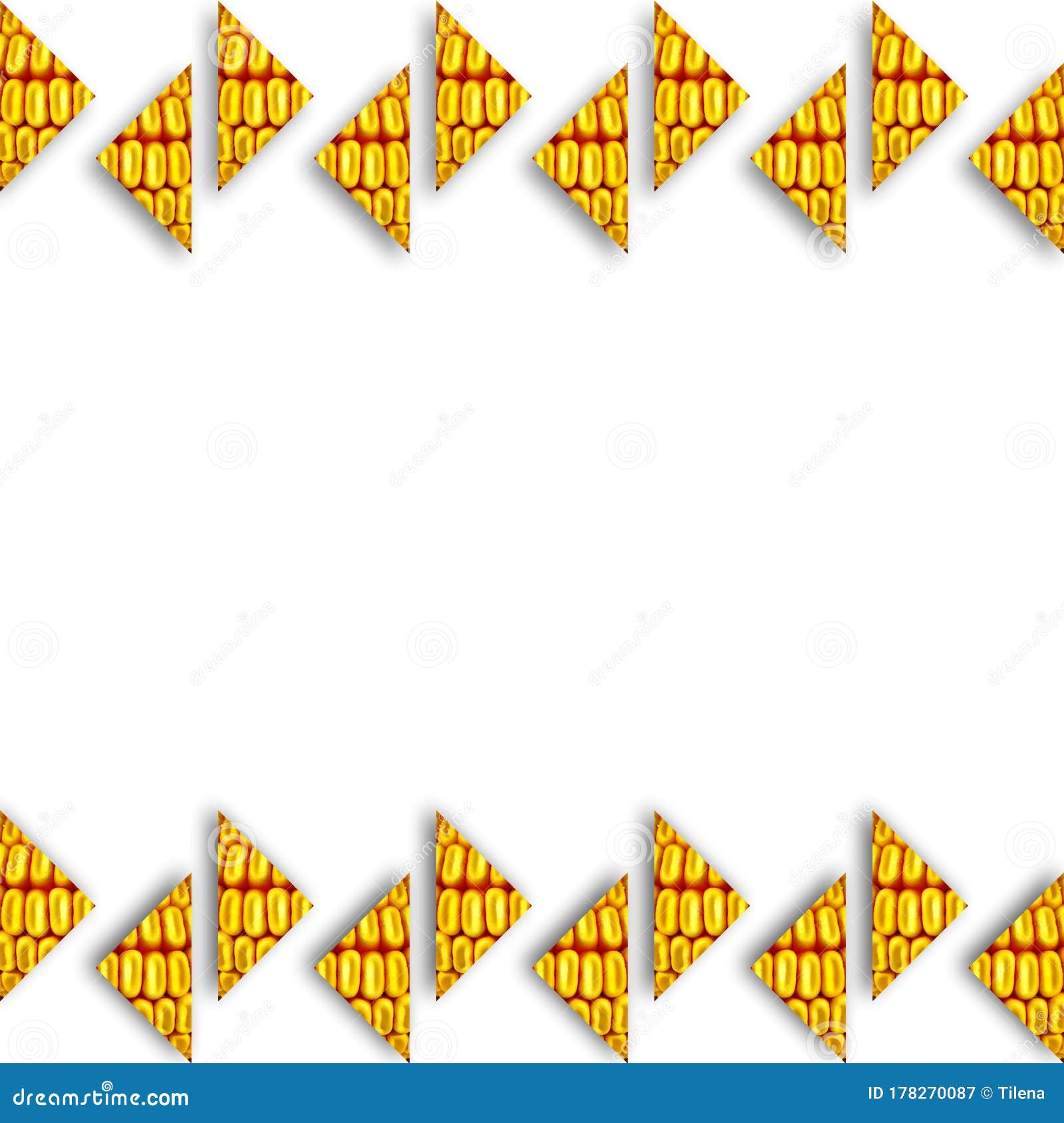 Corn Kernels Inside Triangle Shapes Arranged As A Frame Stock Image ...