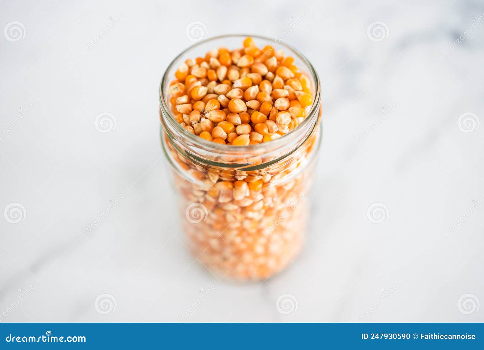 Corn Kernels For Making Popcorn In Glass Jar Simple Ingredients