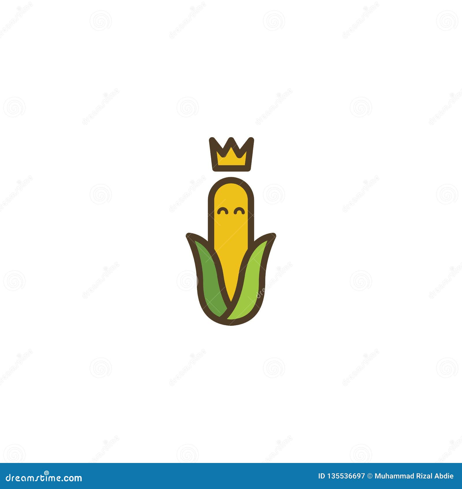 Yellow Corn King Logo Icon Symbol Simple With Gold Corwn And Black ...