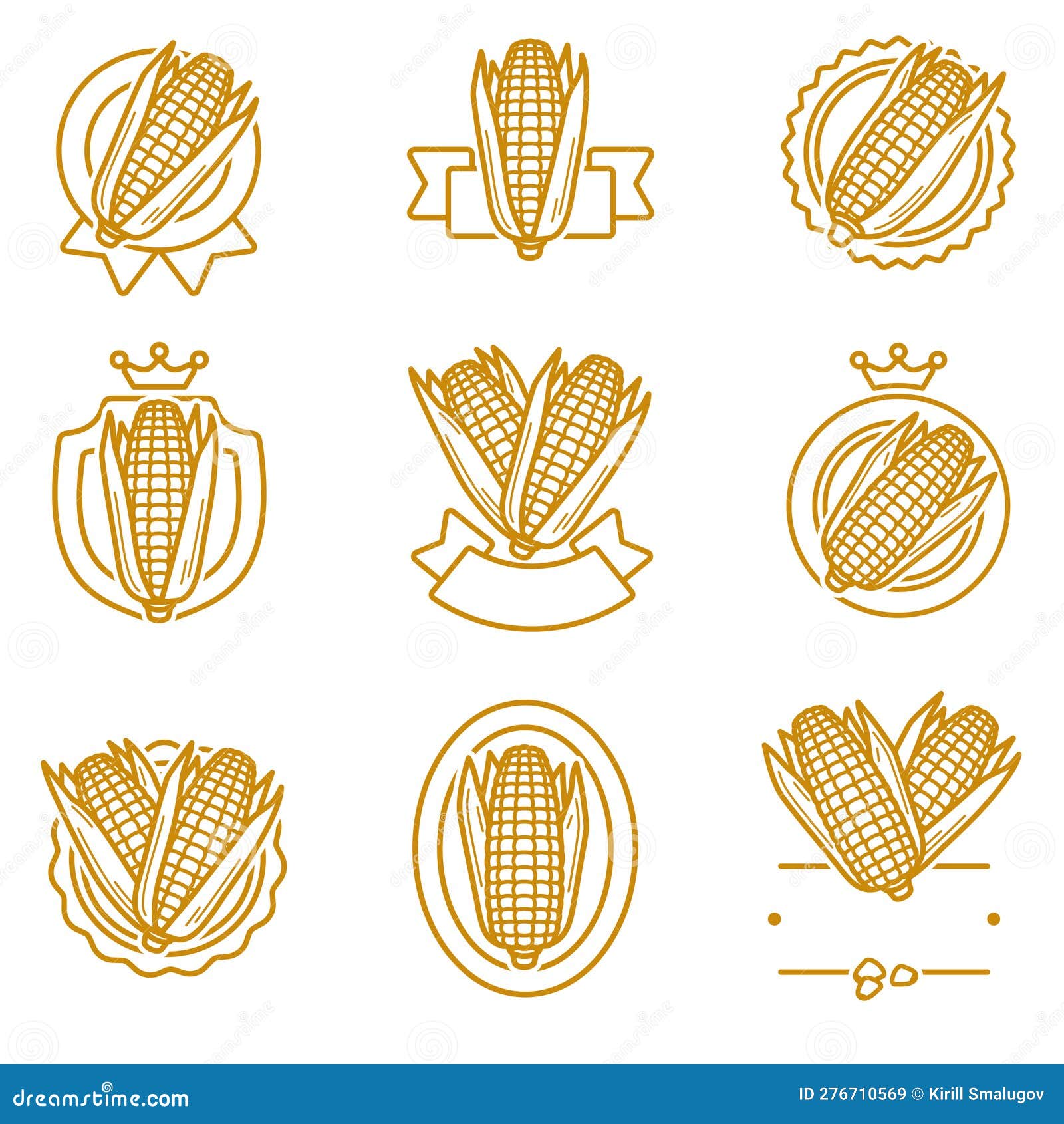Corn Cob Label Vector Illustration | CartoonDealer.com #34428602