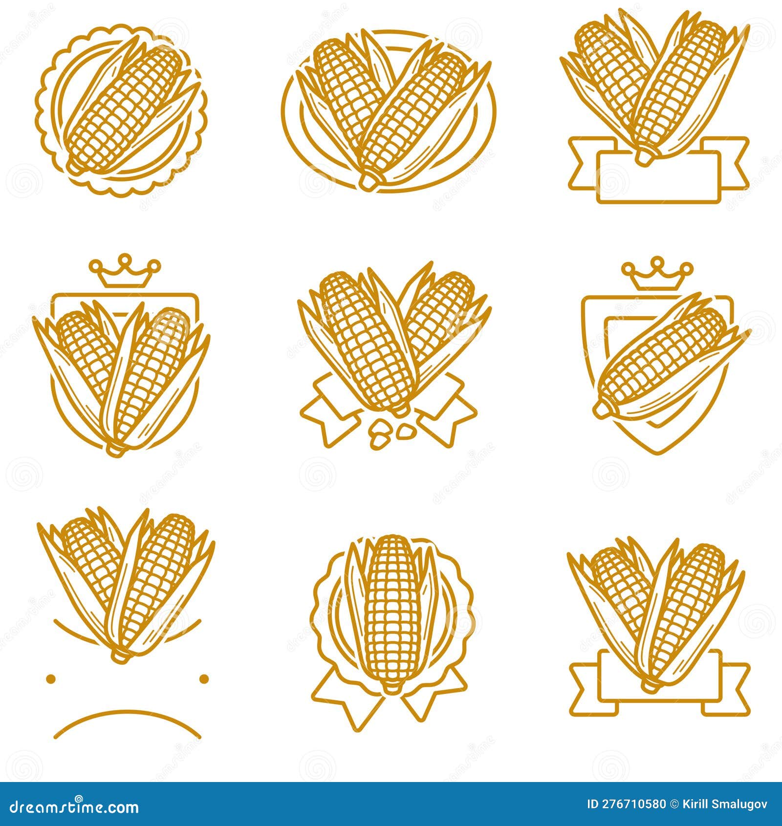 Corn Cob Label Vector Illustration | CartoonDealer.com #34428602