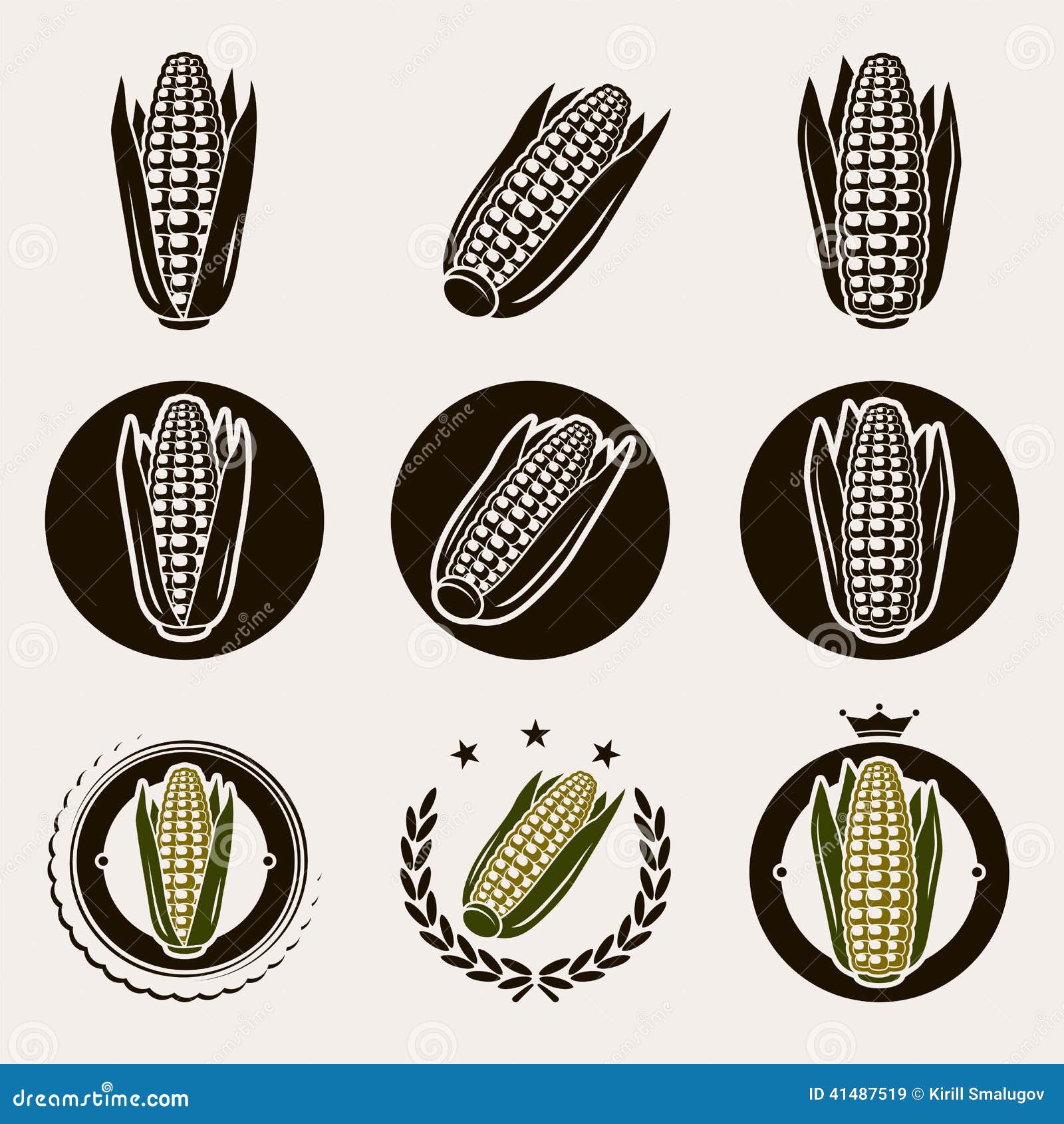 Corn Cob Label Vector Illustration | CartoonDealer.com #34428602