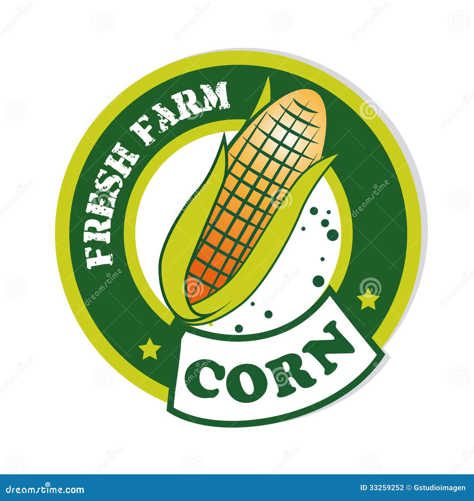 Corn Cob Label Vector Illustration | CartoonDealer.com #34428602