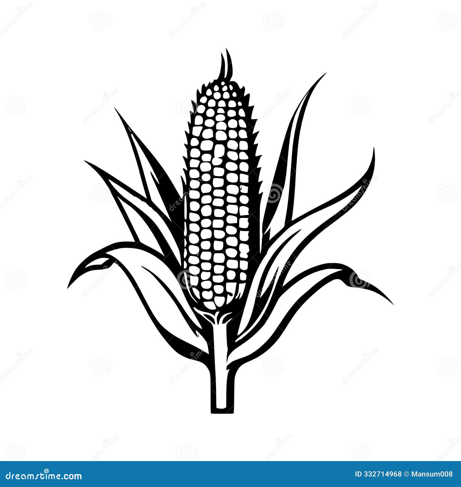 Corn with Leaf Icon Illustration Graphic Design Stock Illustration ...