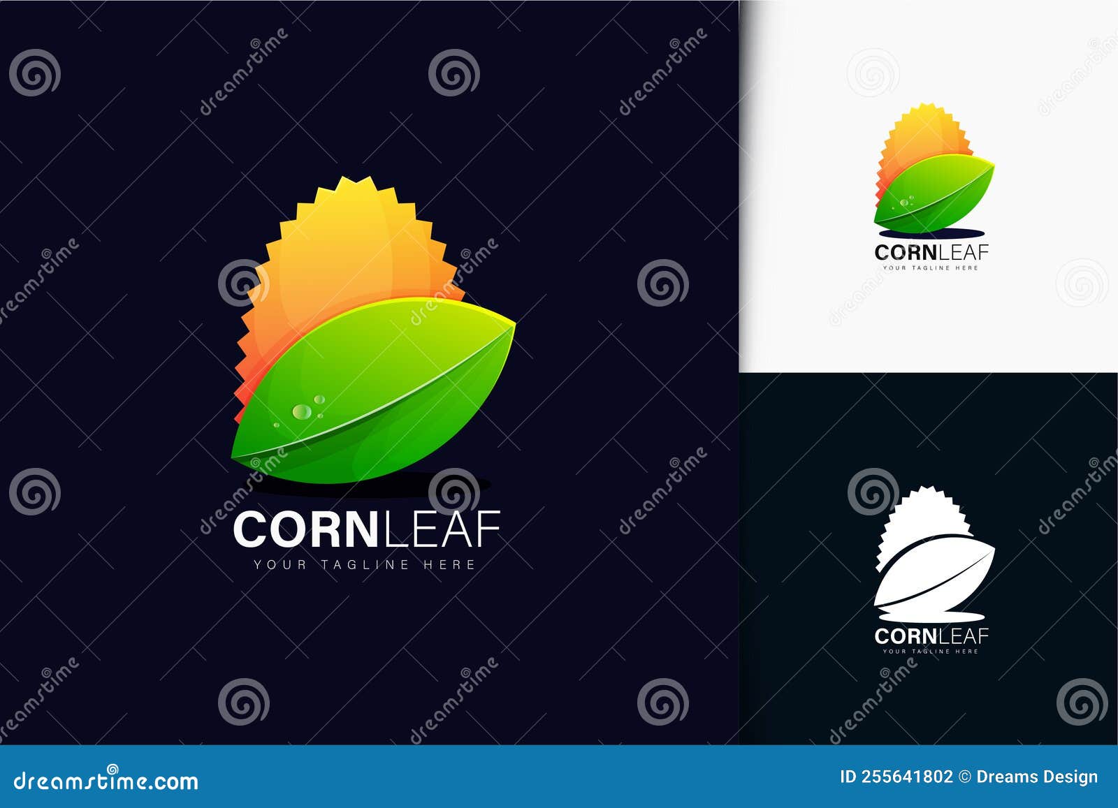 Corn Leaf Logo Design with Gradient Stock Vector - Illustration of logo ...