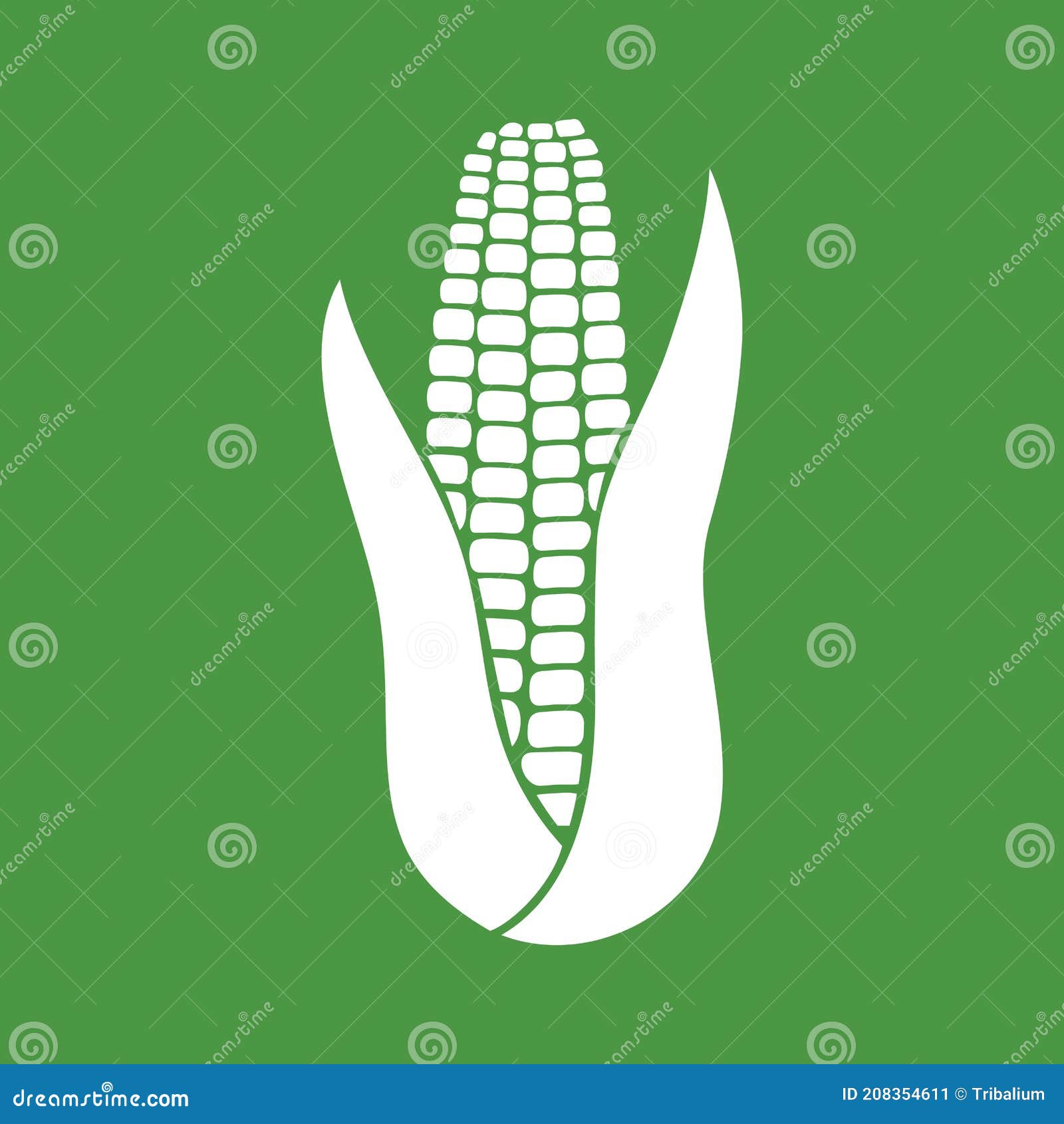 Corn with Leaves - Vector Icon Stock Vector - Illustration of farm ...