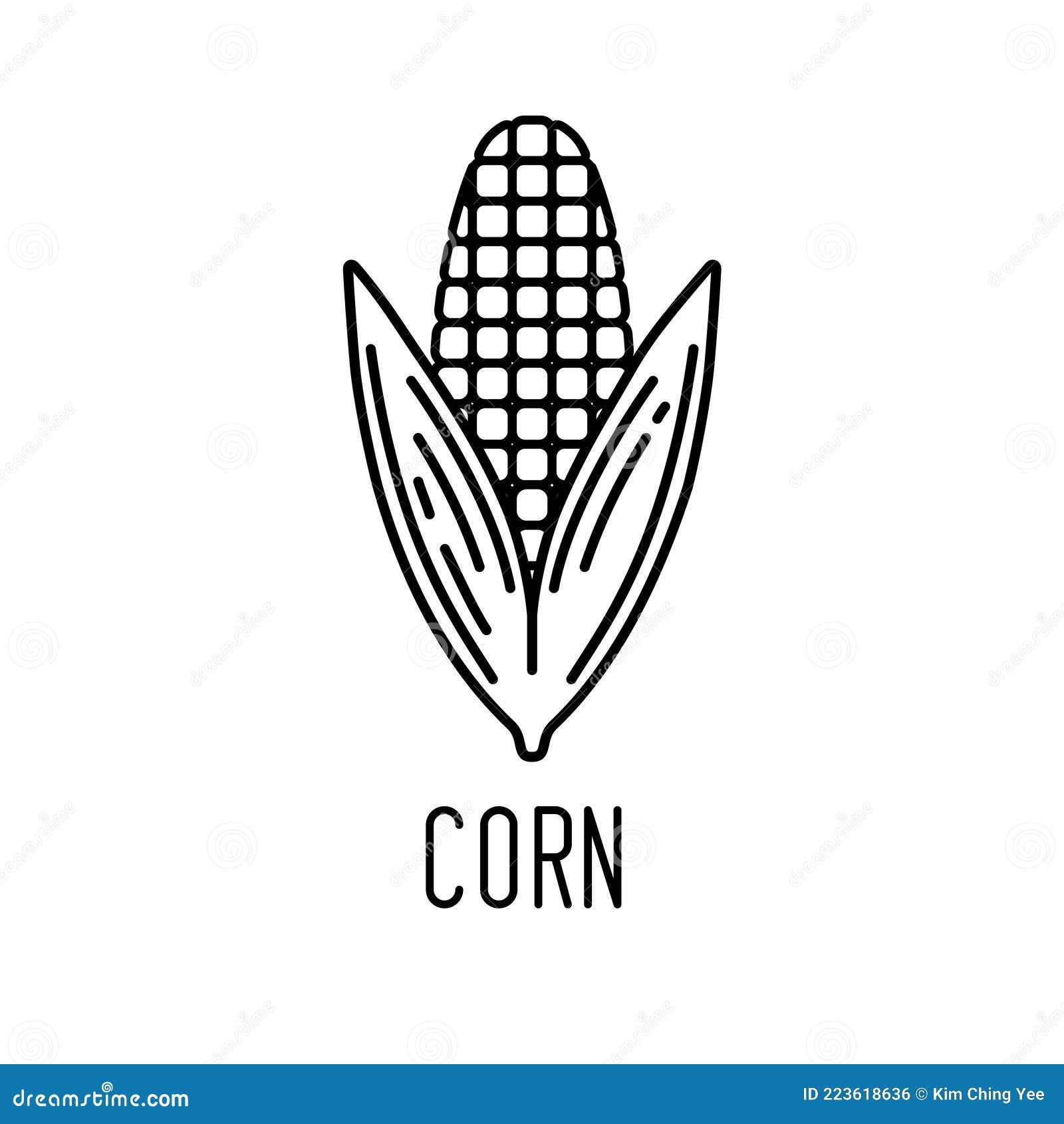 Corn line icon stock vector. Illustration of foodstuff - 223618636