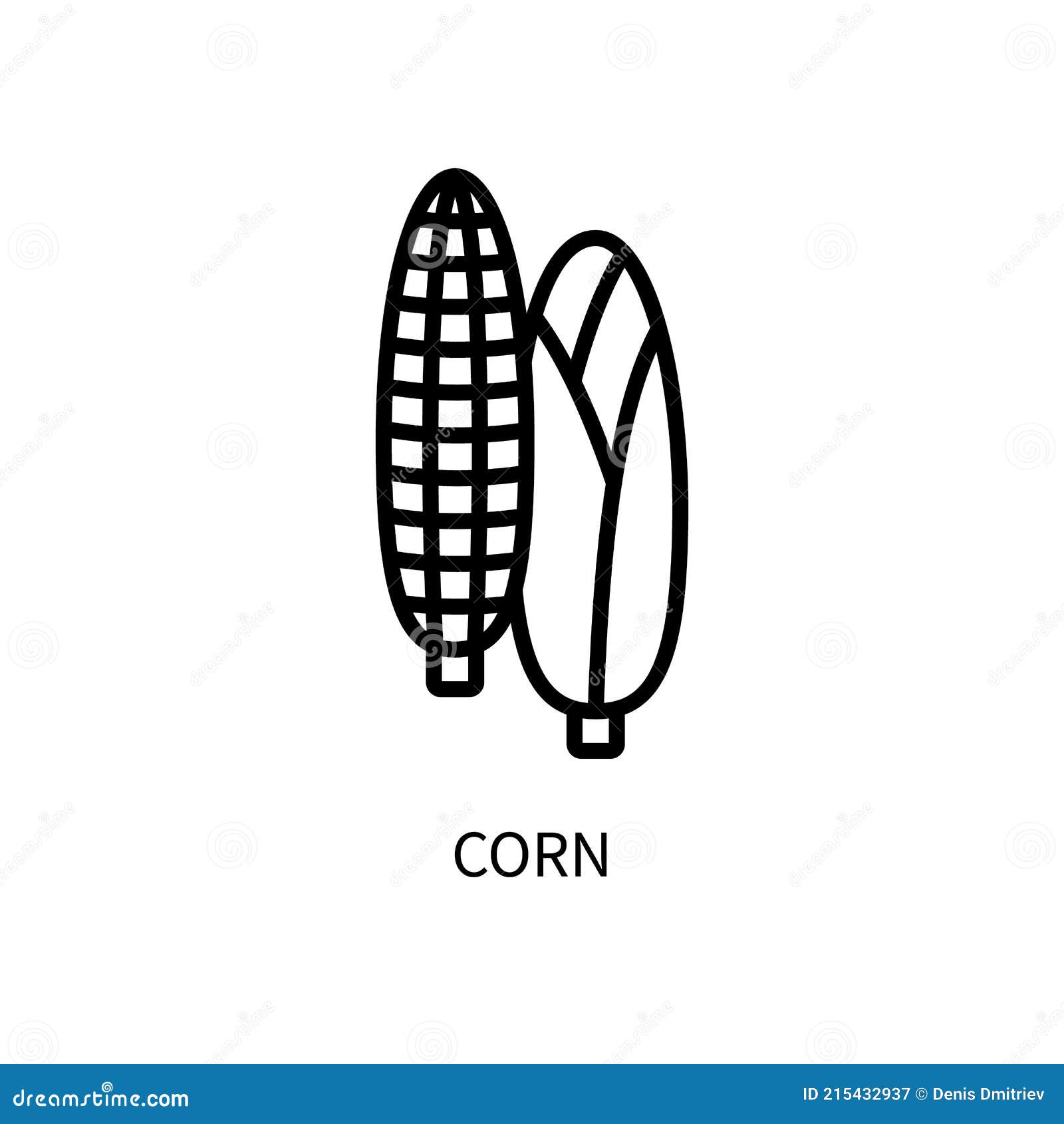 Corn Line Icon In A Simple Style. Vector Sign In A Simple Style ...